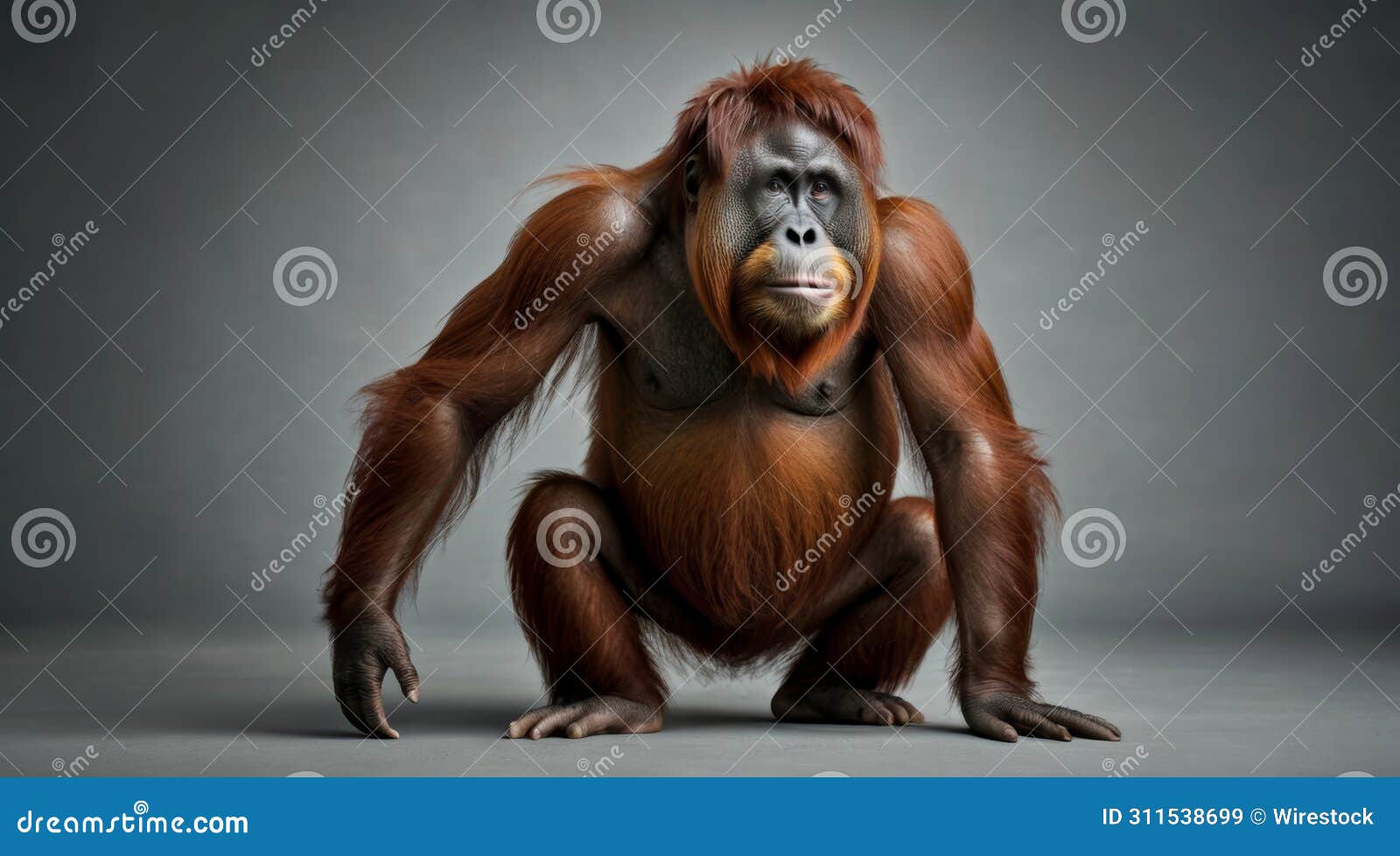 A Monkey that is Sitting Down and Looking Back at the Camera Stock ...
