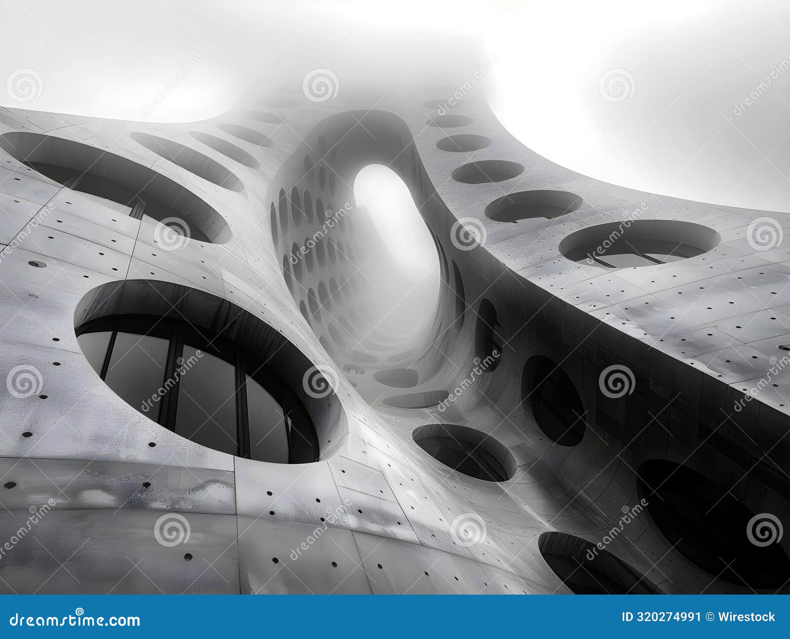 AI Generated Illustration of a Monochrome Image of a High-rise ...