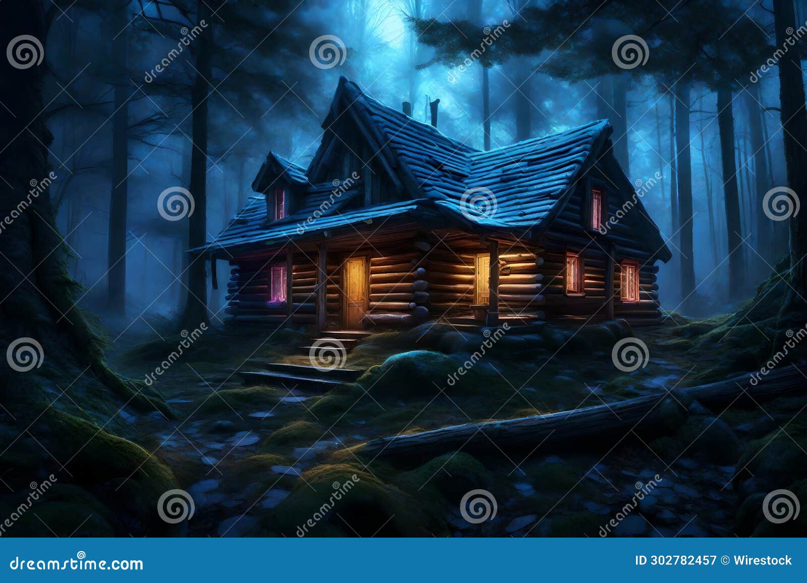 AI Generated Illustration of the Moonlight Illuminating an Exquisite ...
