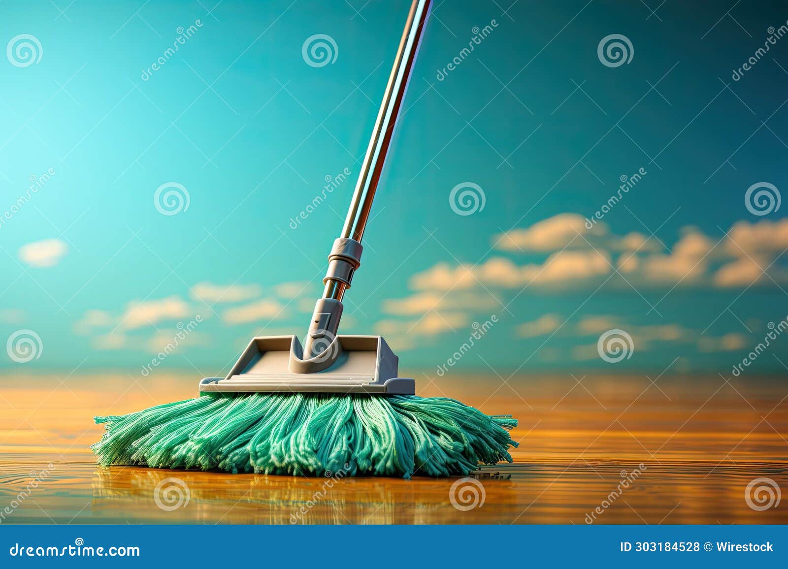 AI Generated Illustration of a Mop with a Blue Sky in the Background ...