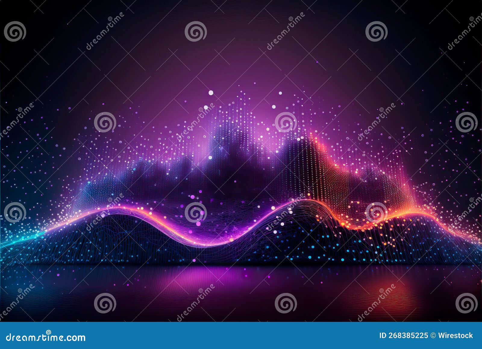 AI-generated Illustration of Motion Waving Dots Texture with Glowing ...