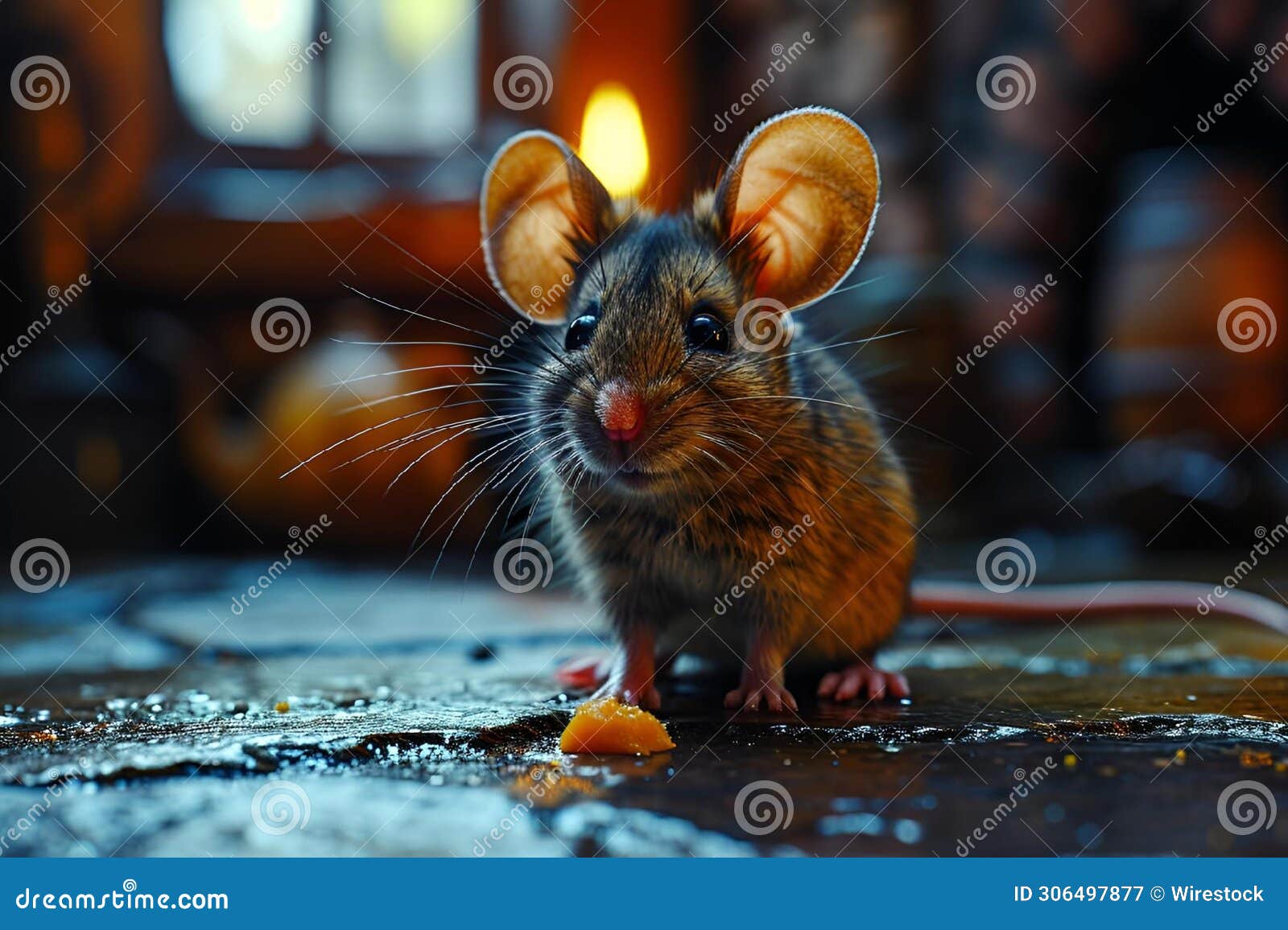 AI Generated Illustration of a Mouse Resting Under the Bright Backdrop ...