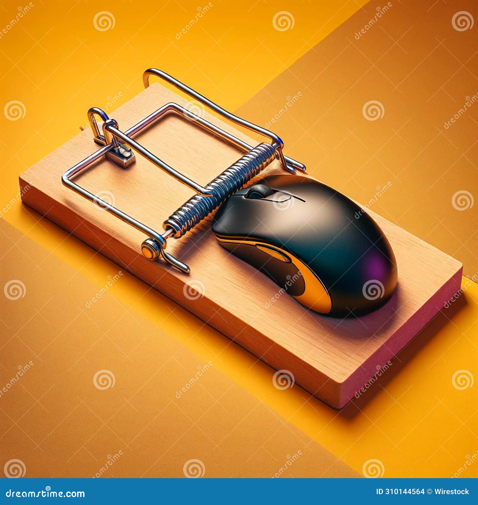 AI-generated Illustration of a Mousetrap with a Computer Mouse Inside ...