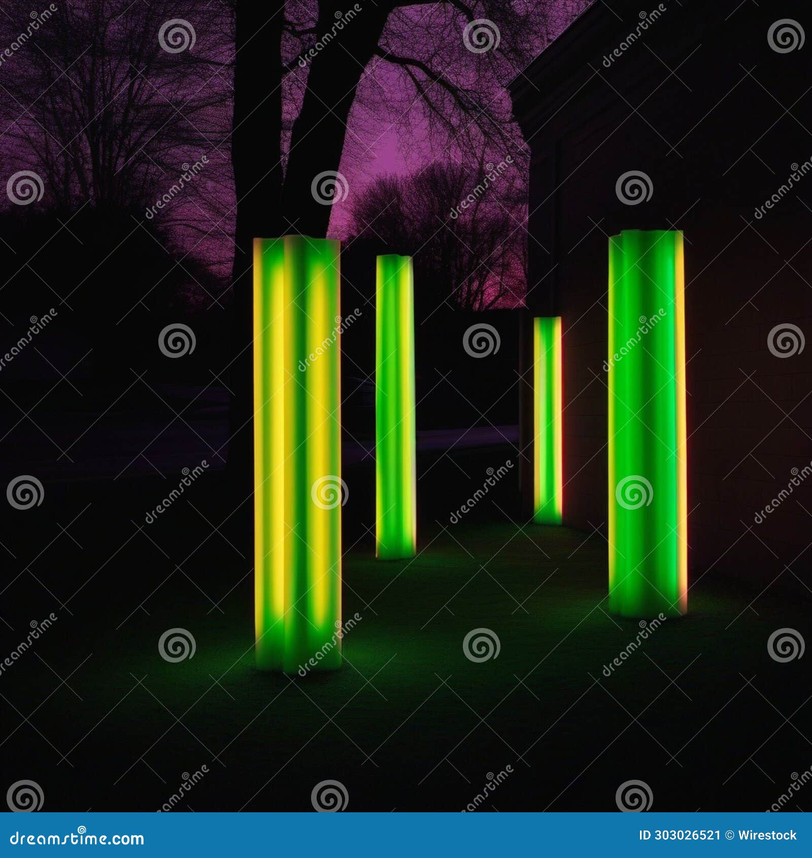 AI Generated Illustration of Multiple Glowing Rectangular Light ...