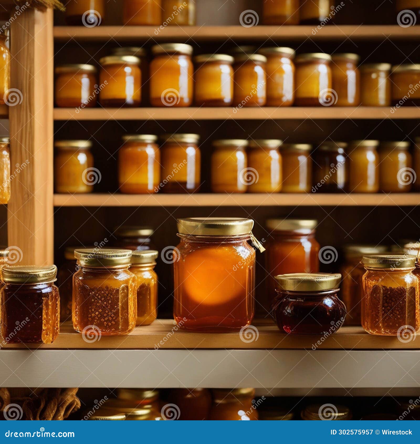 Six Jars Honey Vector Illustration, Handdrawn Style, Colorful, Glass ...