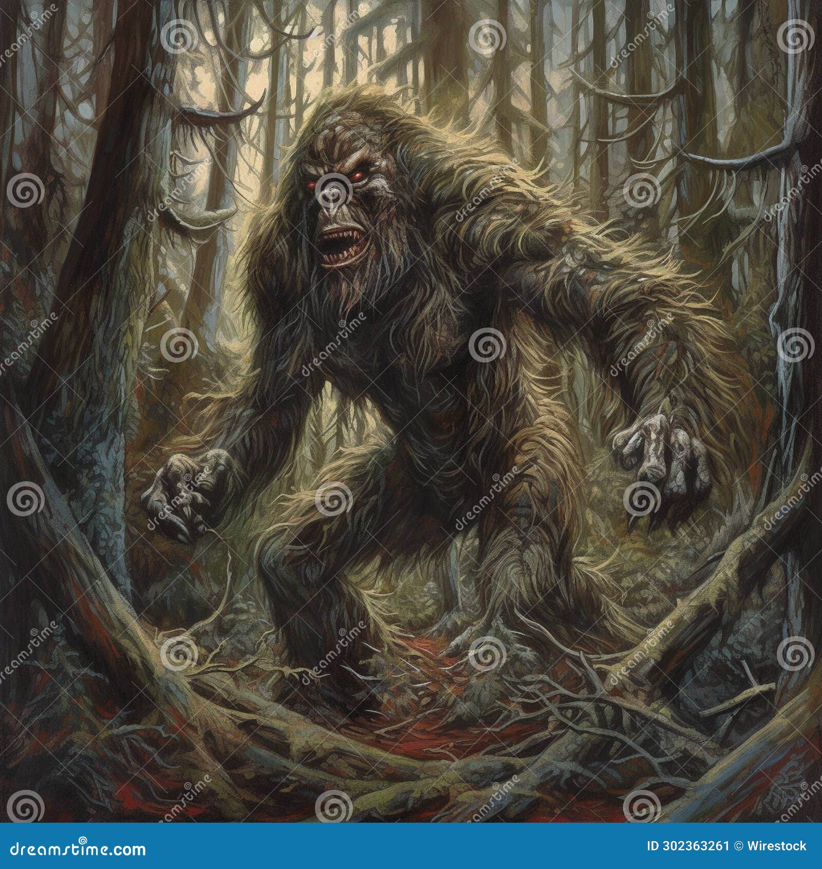 AI Generated Illustration of a Mysterious and Intimidating Mythical ...