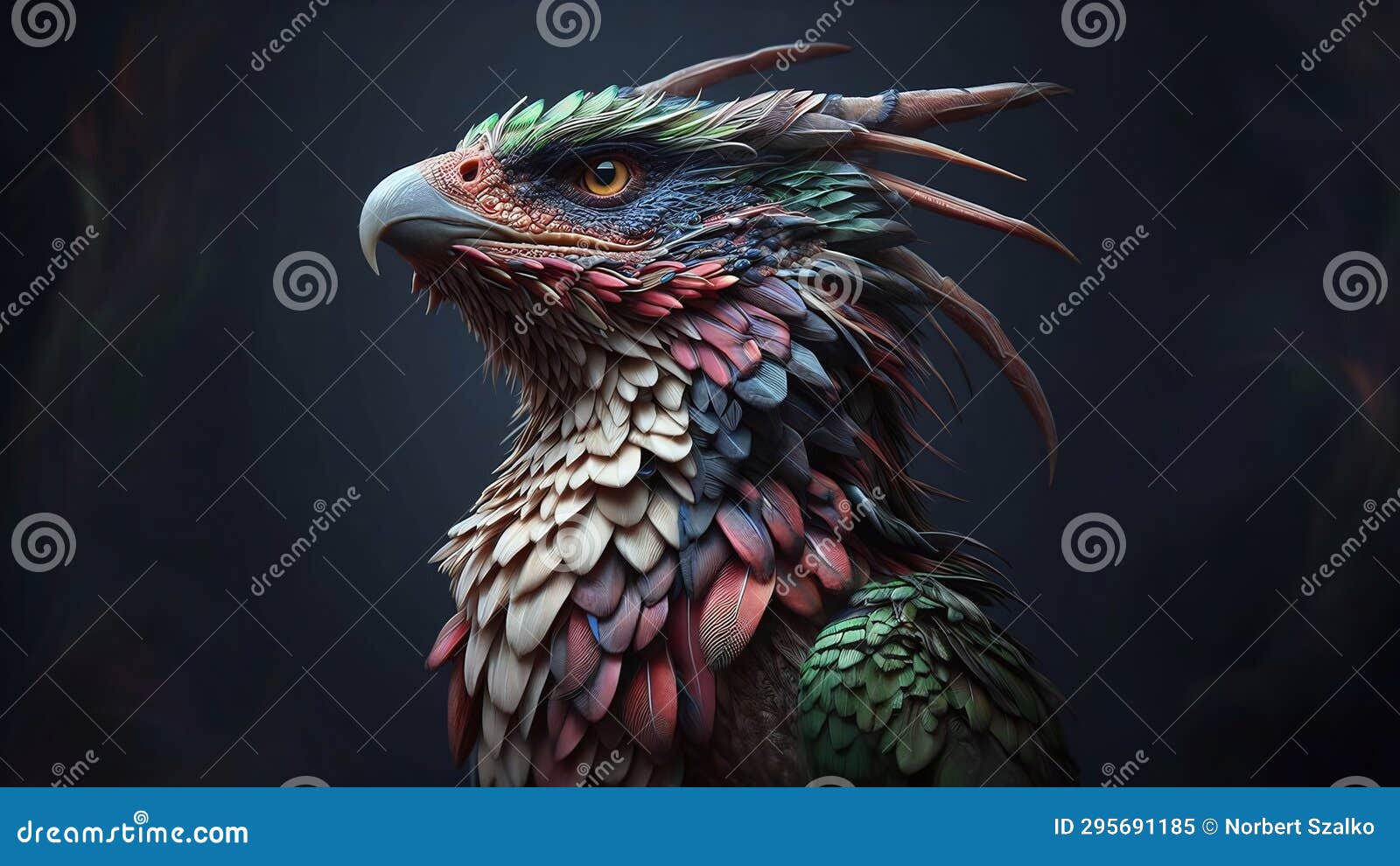 Mythical Dragon-Eagle Hybrid - AI Generated Illustration, Realistic ...
