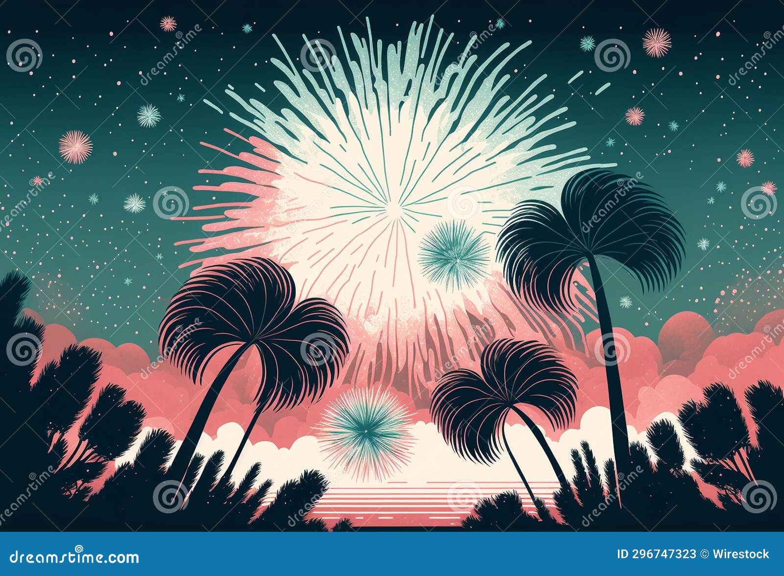 AI Generated Illustration of a Night Sky Illuminated by Vibrant ...