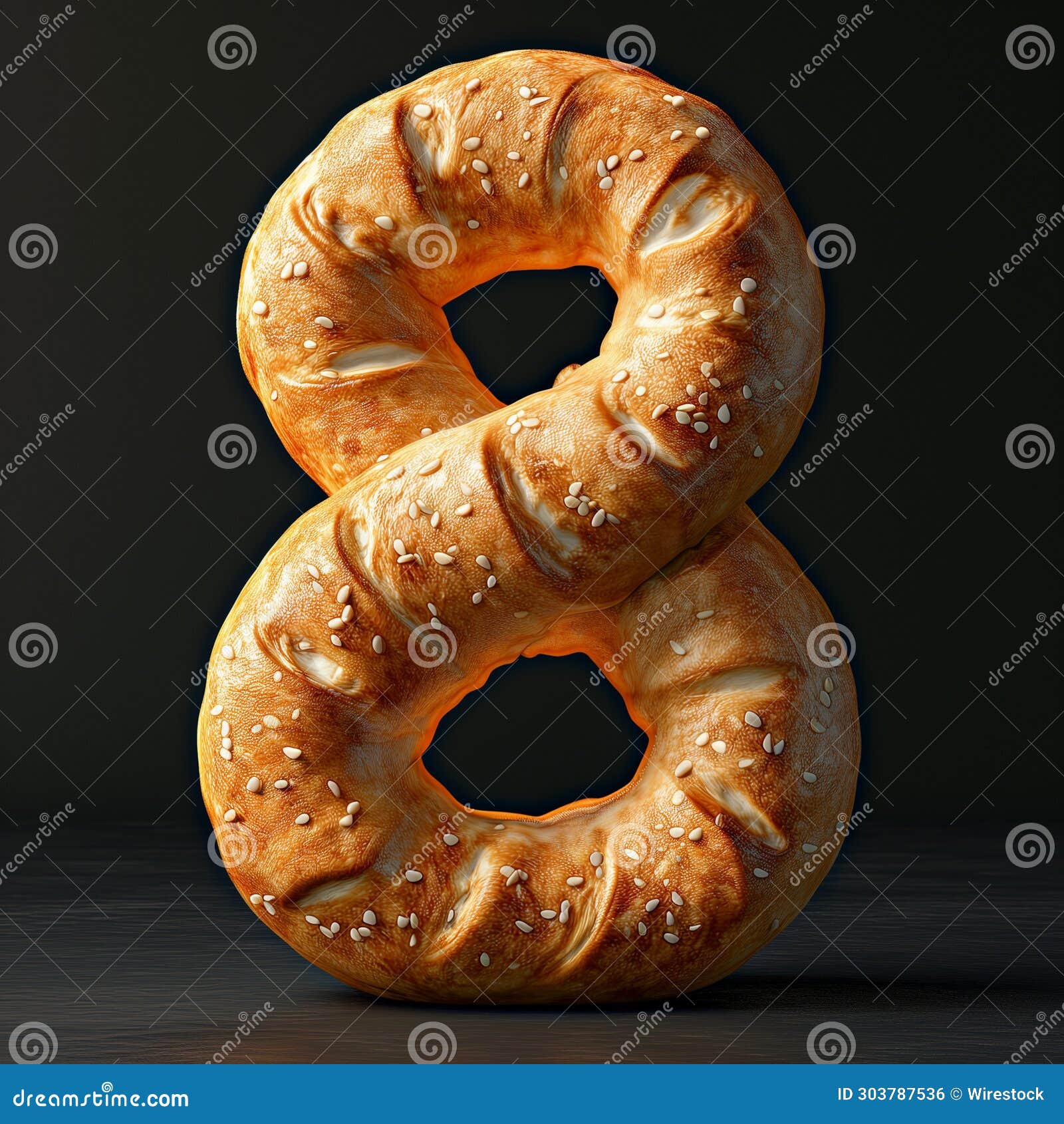 AI Generated Illustration of the Number 8 in the Shape of a Bread Stock ...
