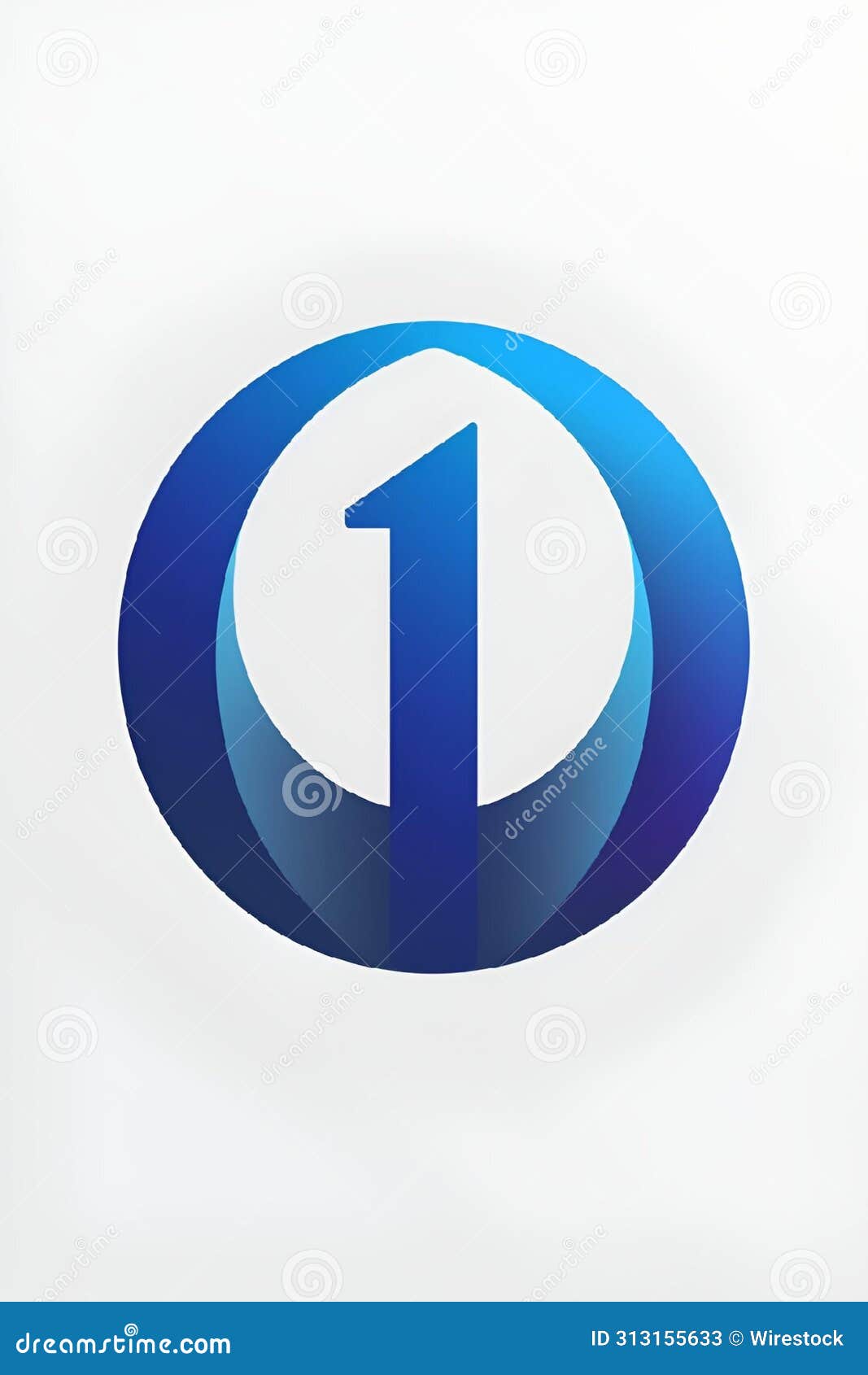 AI Generated Illustration of a Numeric Icon Number 1 in Blue Stock ...