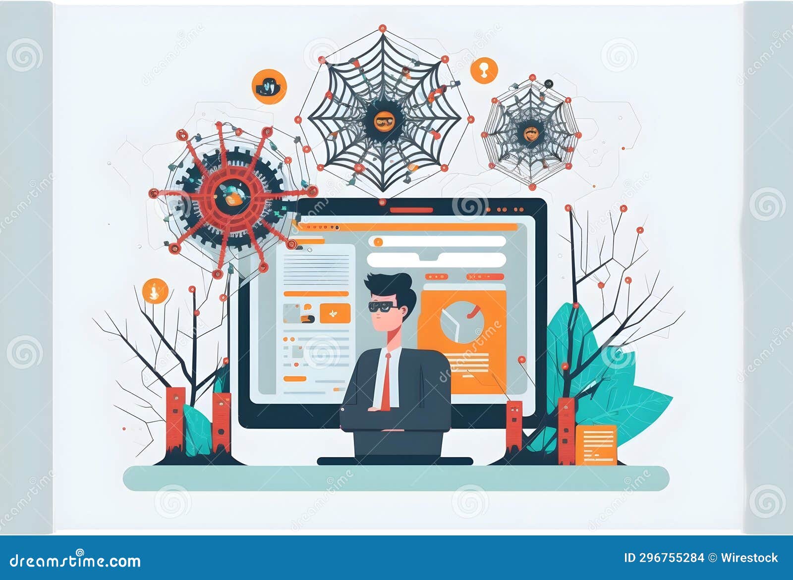 AI Generated Illustration of the Online Network Connection Concept ...