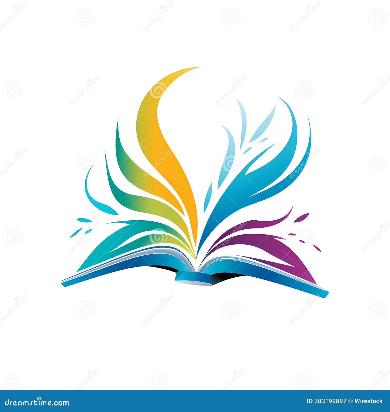 AI Generated Illustration of an Open Book with a Plant Sprouting Out of ...