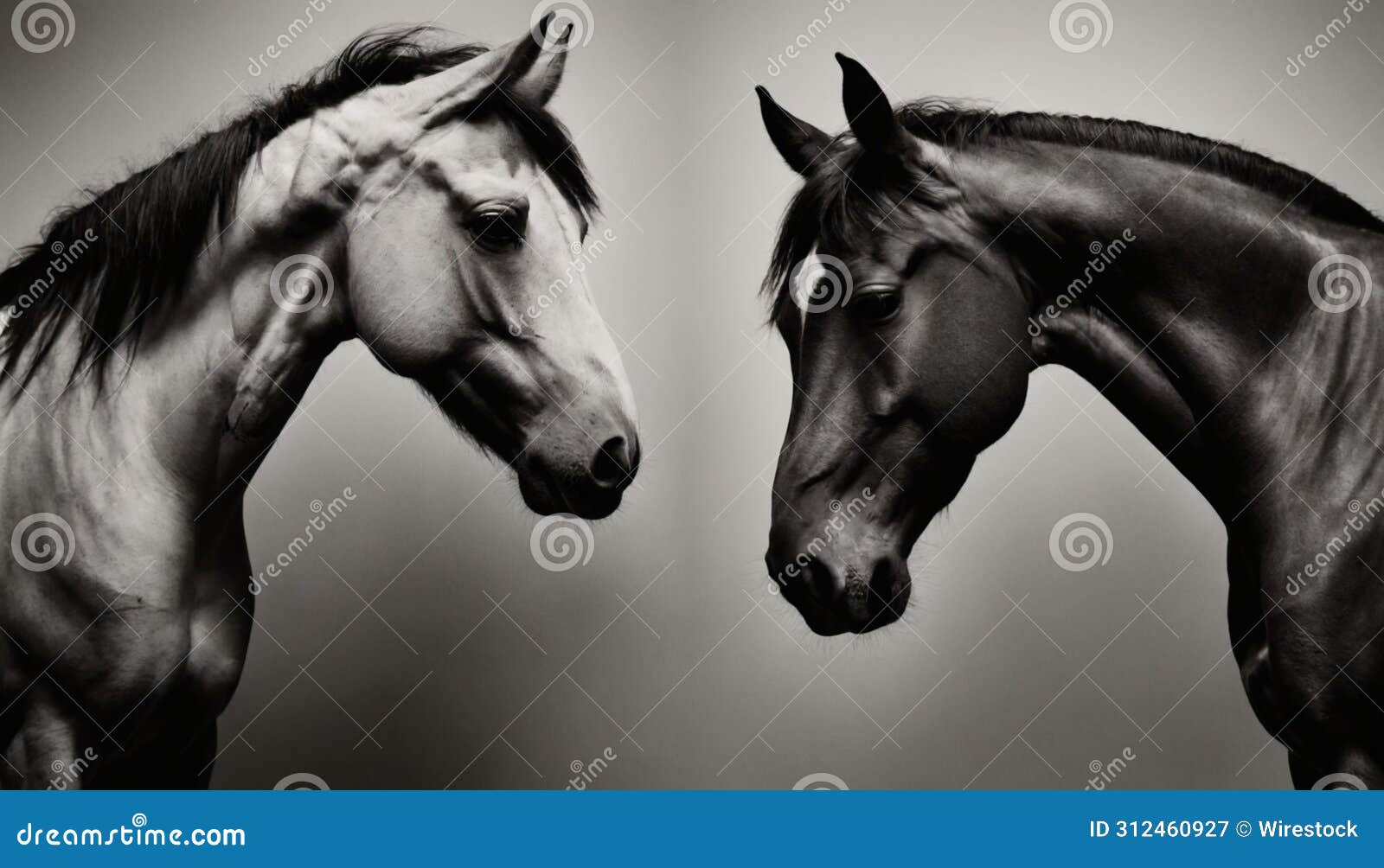 AI Generated Illustration of Opposing Horses Stock Illustration ...
