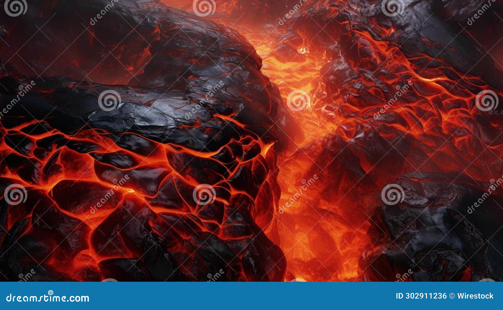 AI Generated Illustration of an Orange-red Fire Hydrant Spewing Molten ...