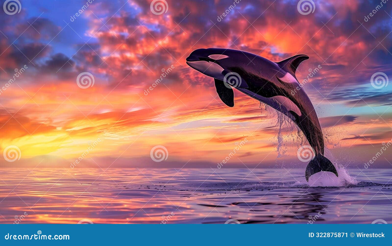 AI-generated Illustration of an Orca Whale Breaching the Ocean Surface ...