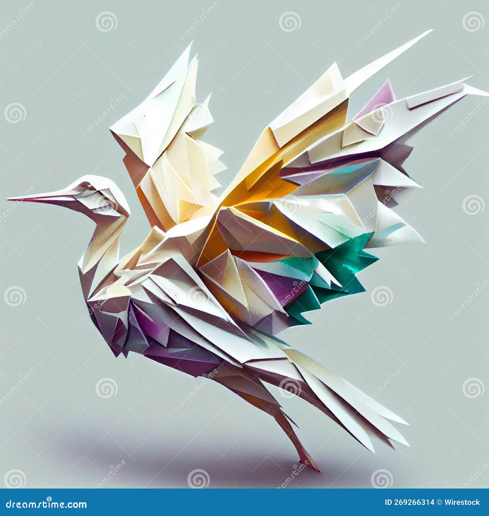 Ai Generated Origami Art Of A Man Holding A Heart. Royalty-Free Stock ...