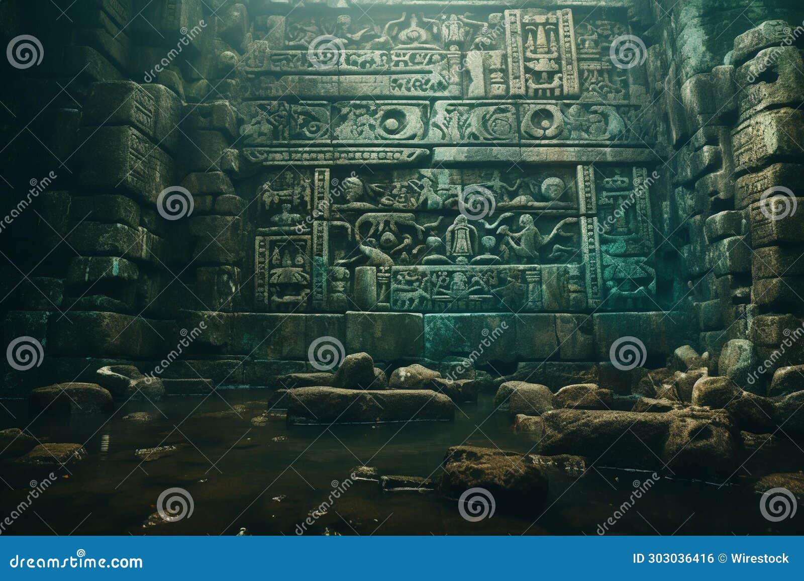 AI Generated Illustration of an Ornate Stone Temple Structure Featuring ...