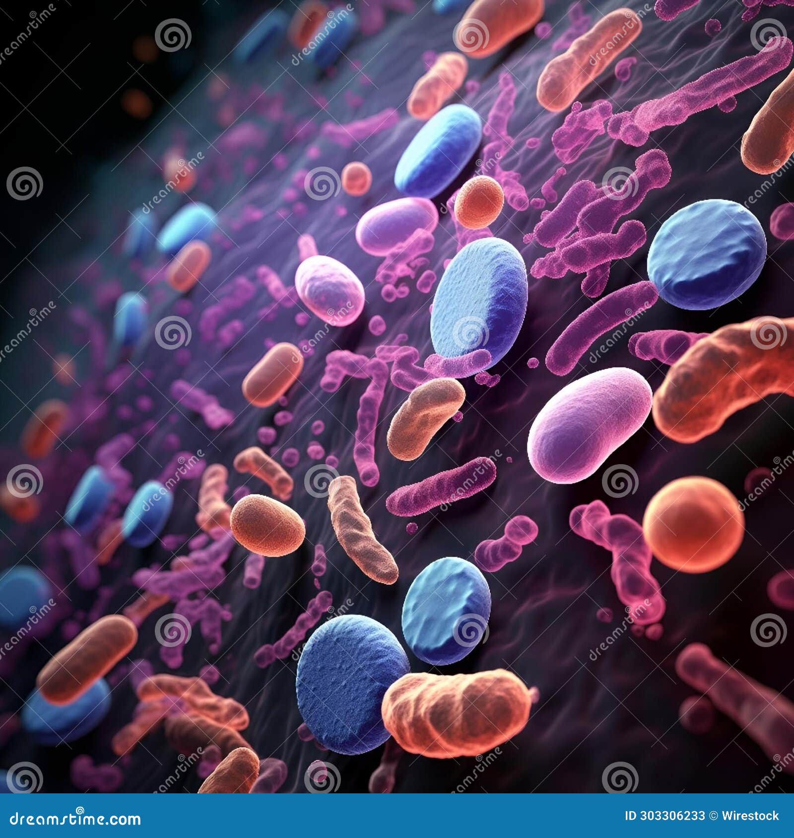 Microbes And Bacteria Seamless Border Collection Cartoon Vector ...