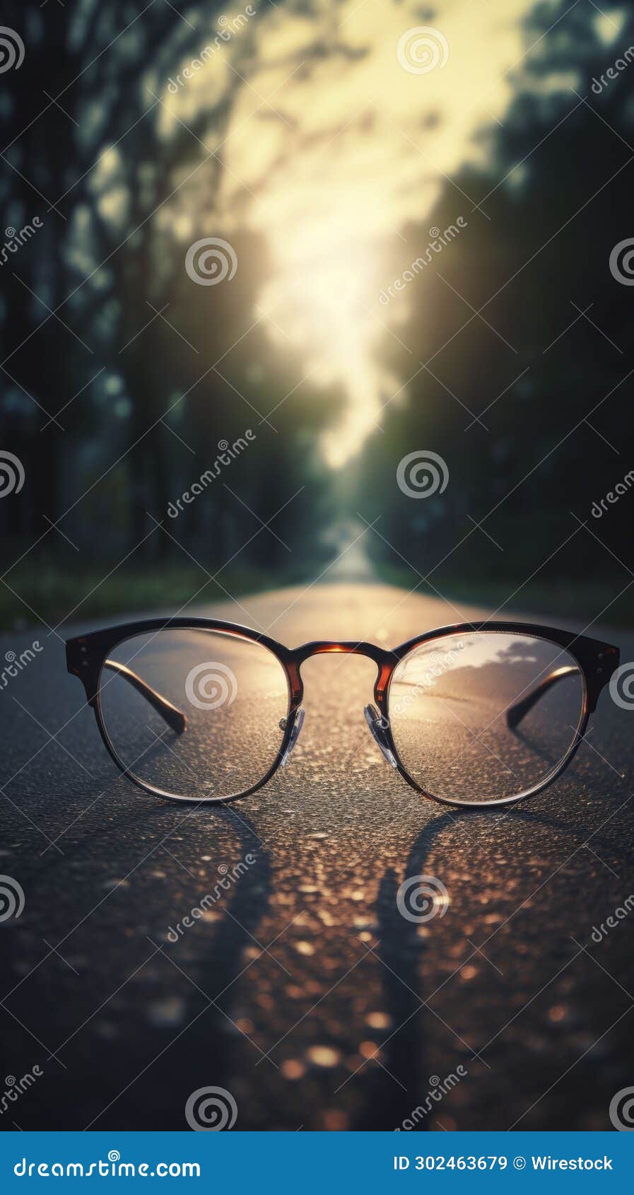 AI Generated Illustration of a Pair of Eyeglasses Lying on the Pavement ...