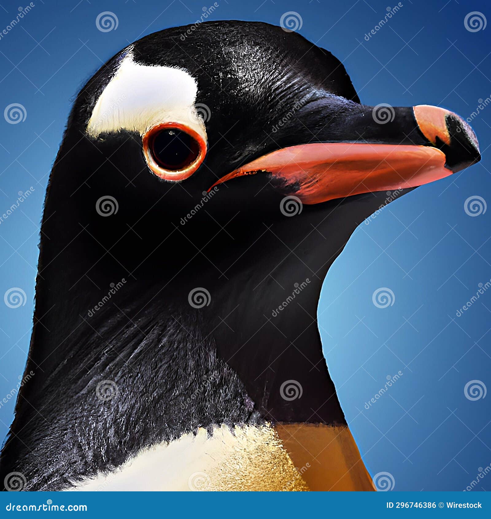 AI Generated Illustration of a Penguin Head Stock Illustration ...