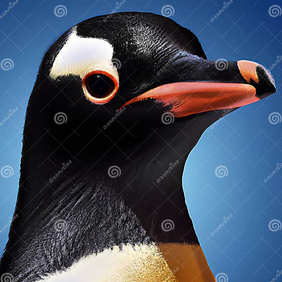 AI Generated Illustration of a Penguin Head Stock Illustration ...