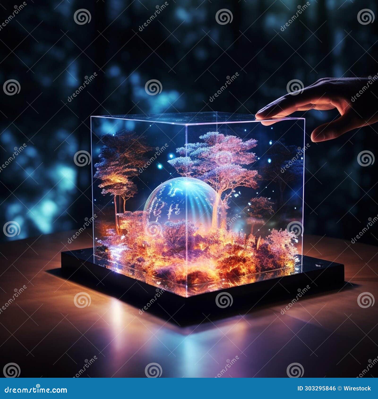 AI Generated Illustration of a Person Interacting with an Interactive ... AI Generated Illustration of a Person Interacting with an Interactive ...