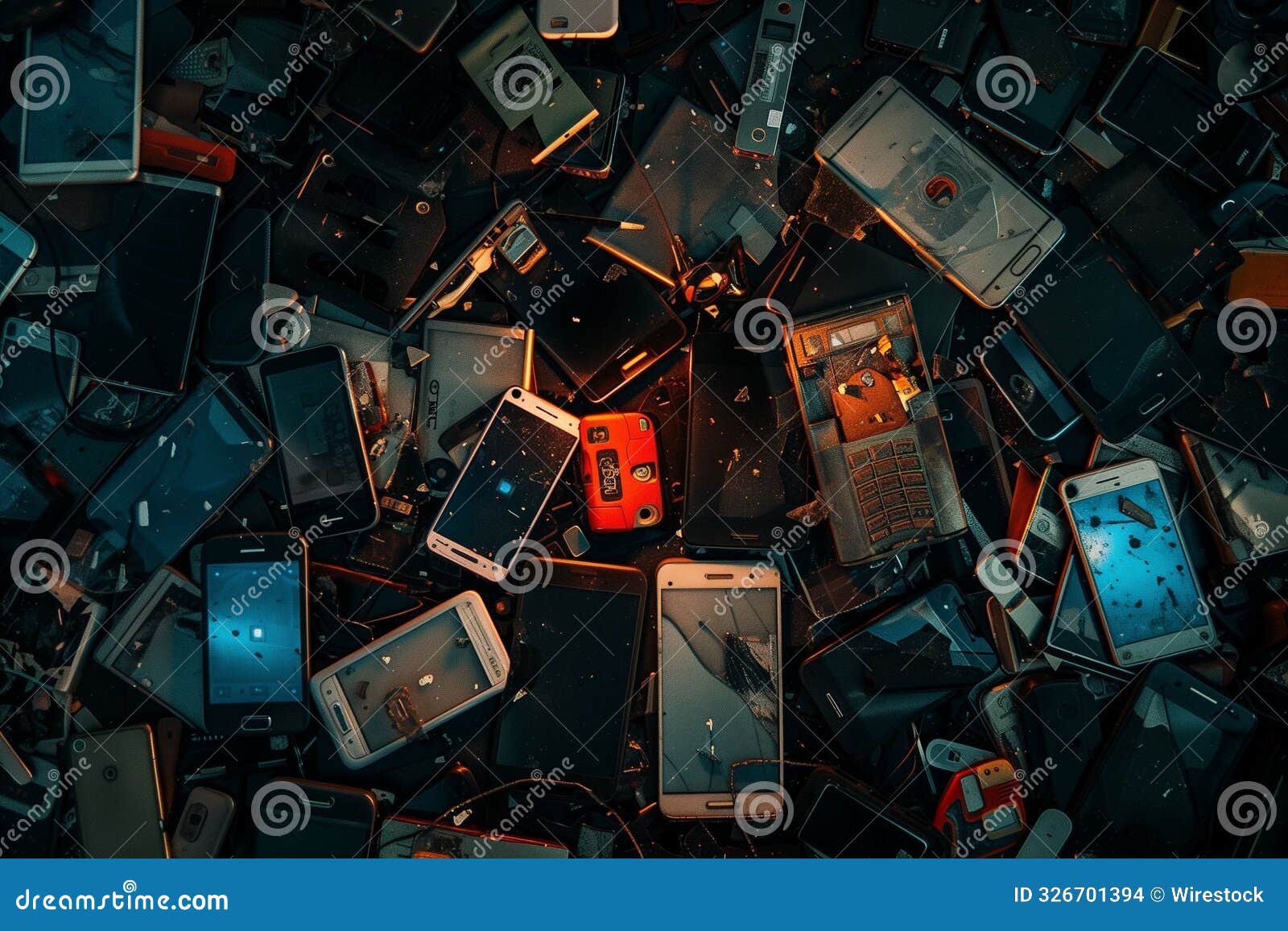 Shattered Screens Broken Screen Fragments Painted In Watercolor Royalty ...