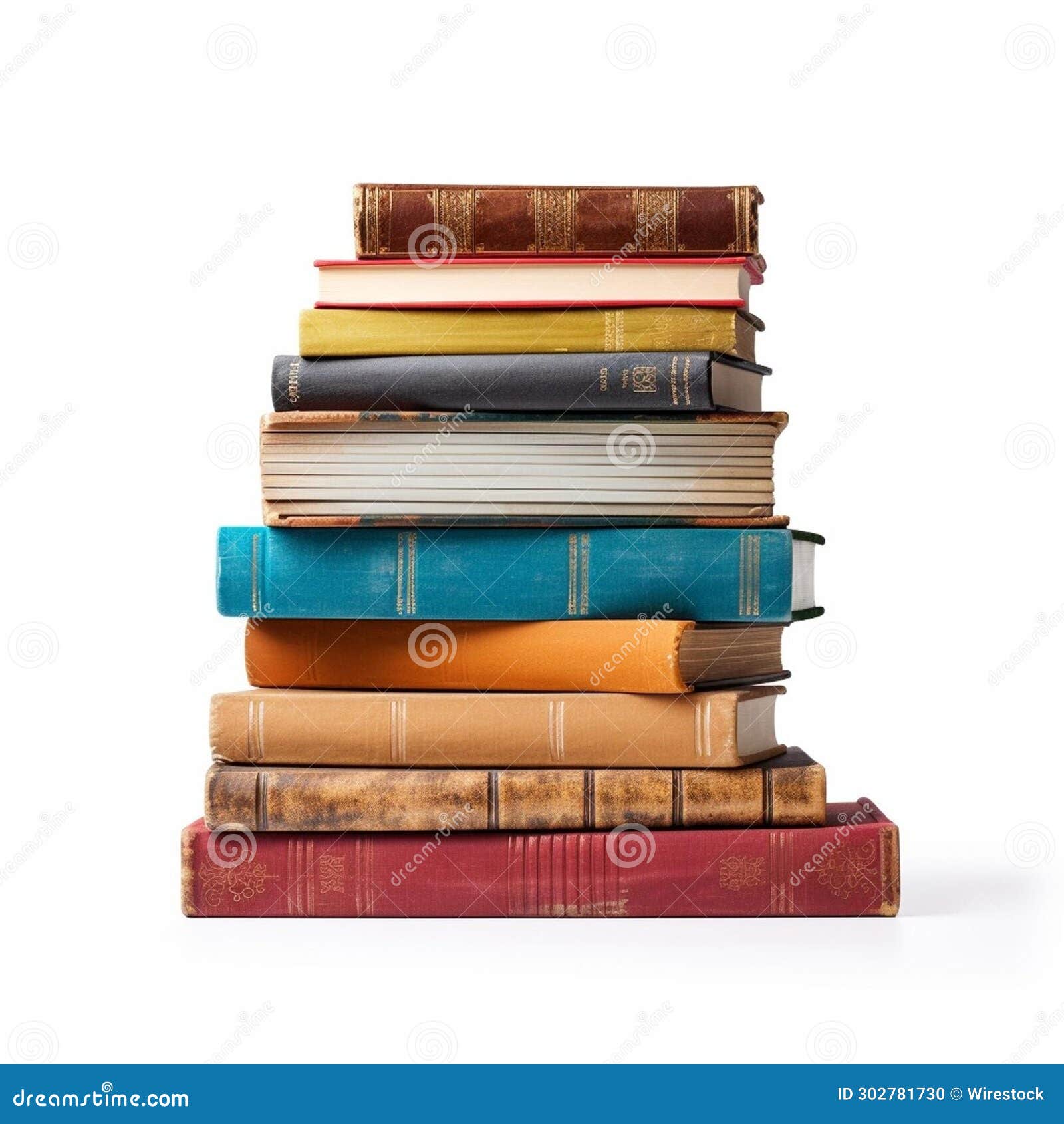 AI Generated Illustration of a Pile of Various Books Arranged Neatly in ...