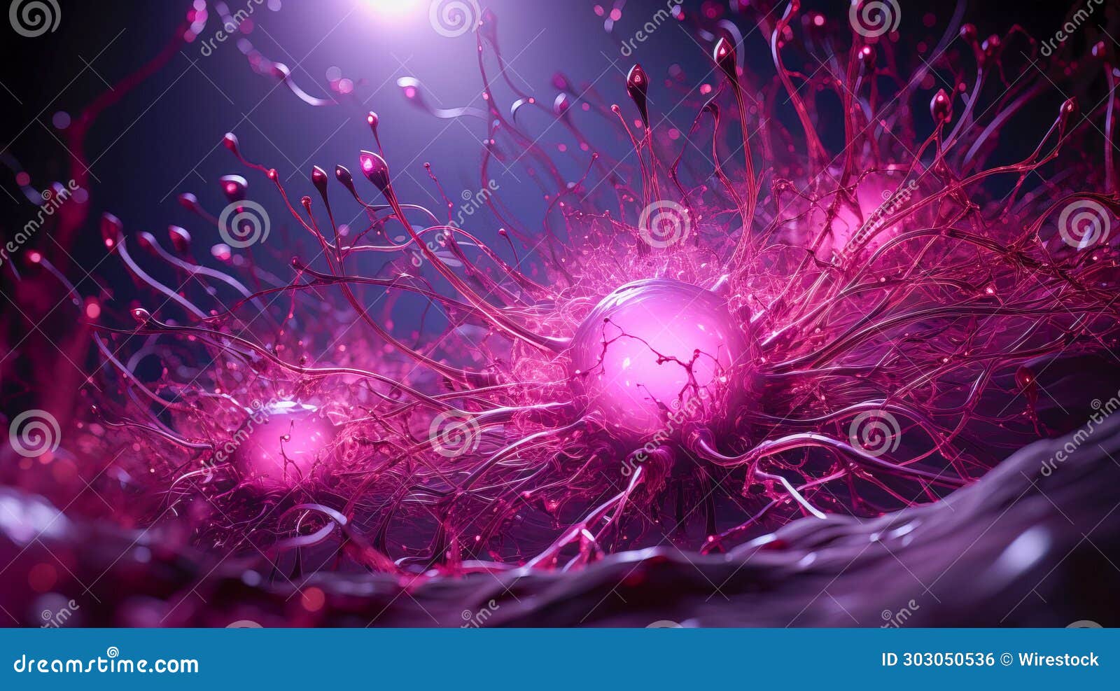 Pink Round-shaped Creatures with Tentacles Stock Illustration ...