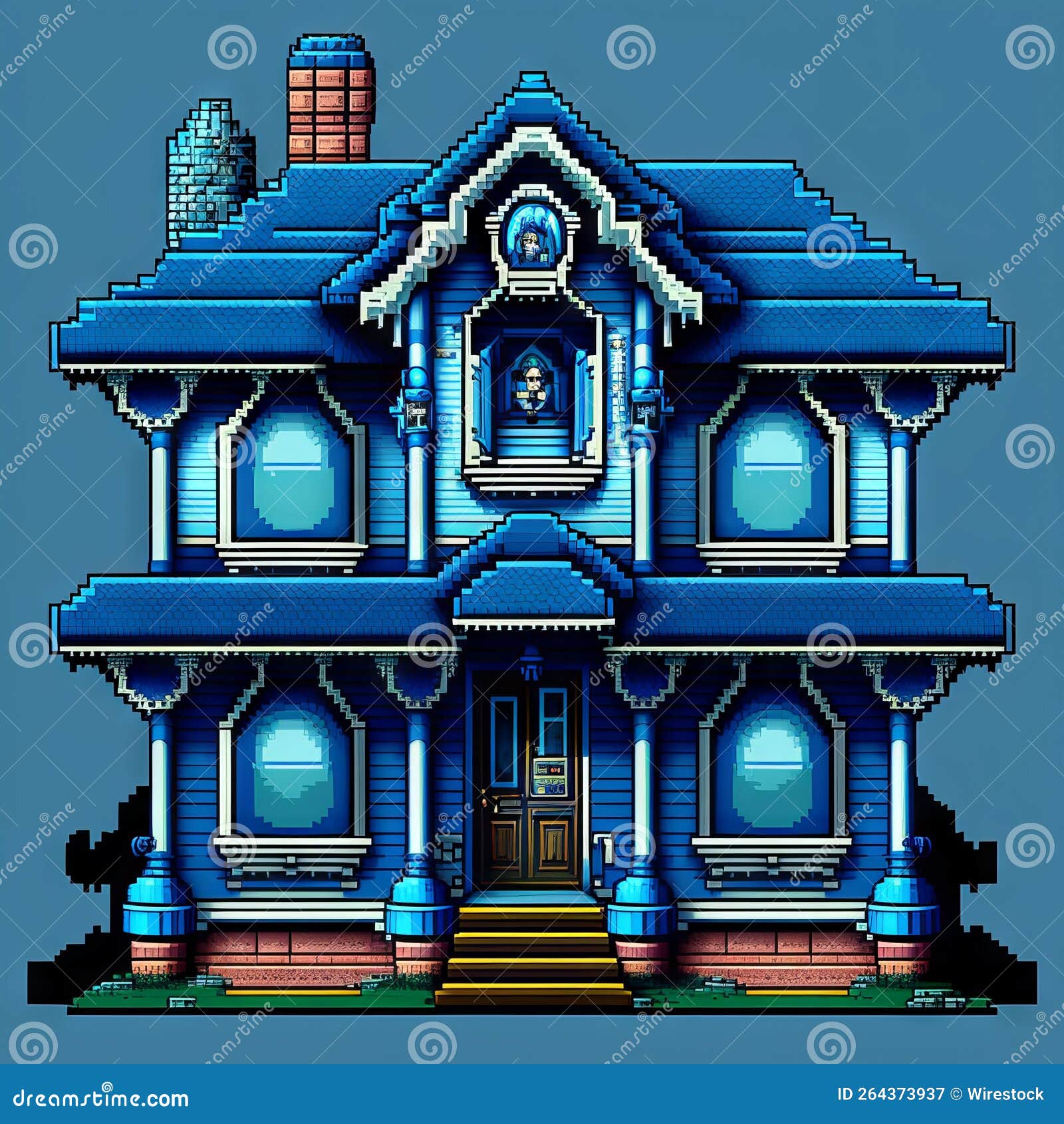 AI Generated Illustration of a Pixel House Stock Illustration ...