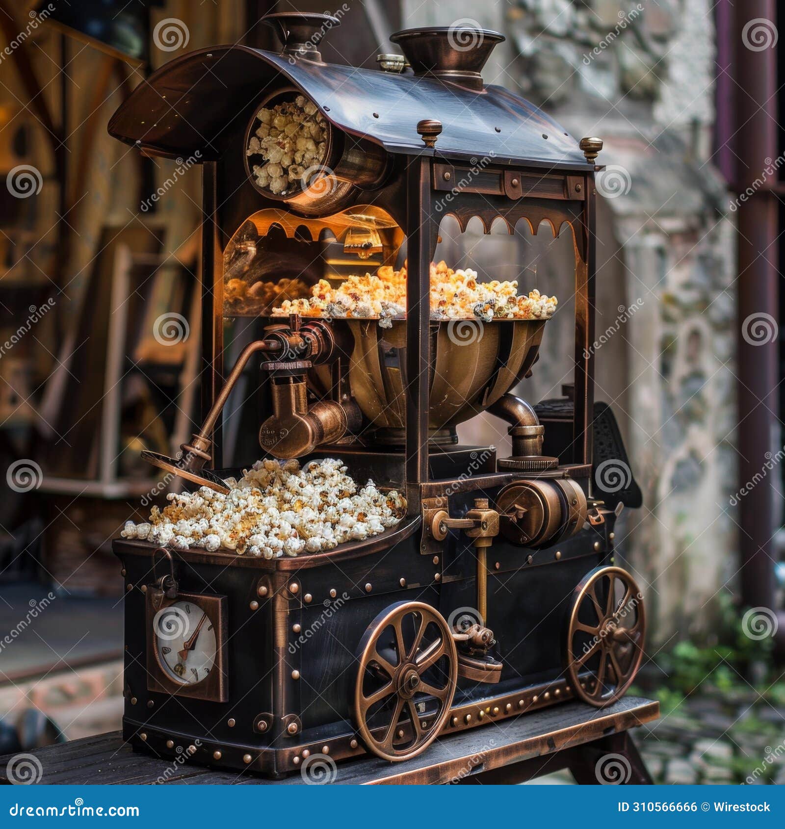 A Train Made Out of Popcorn Sitting on Top of a Table Stock ...