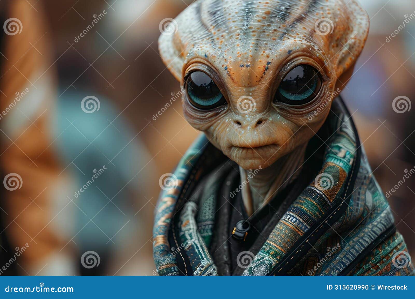 AI Generated Illustration of a Portrait of an Alien Stock Illustration ...