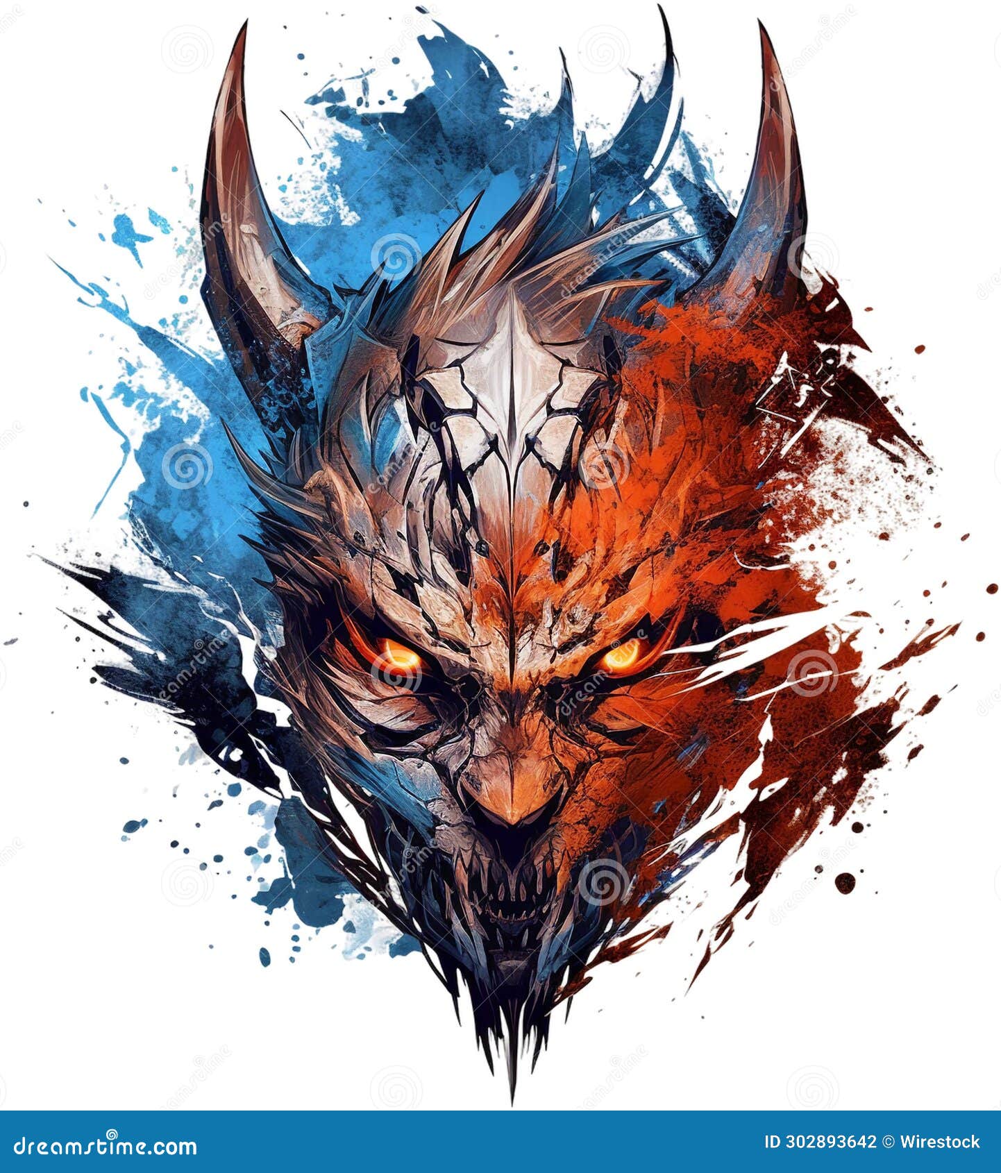 AI Generated Illustration of a Portrait of a Mythical Creature in ...