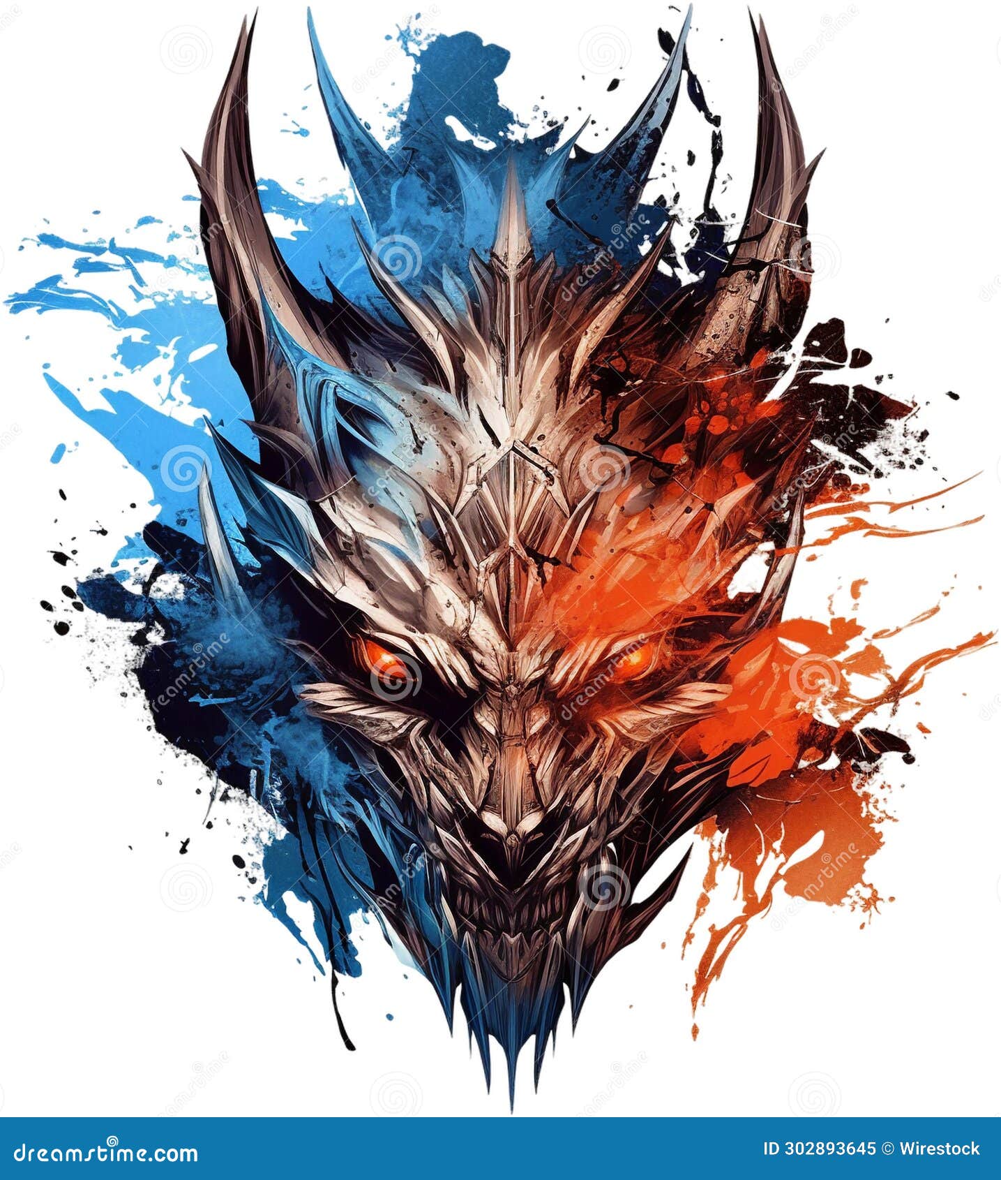 AI Generated Illustration of a Portrait of a Mythical Creature in ...