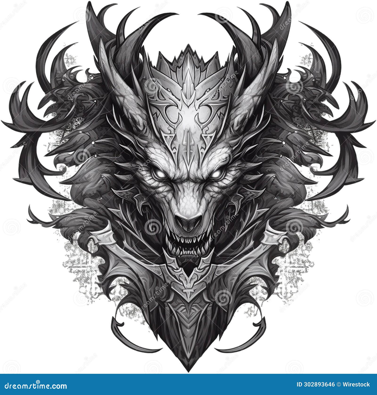 AI Generated Illustration of a Portrait of a Mythical Creature in ...