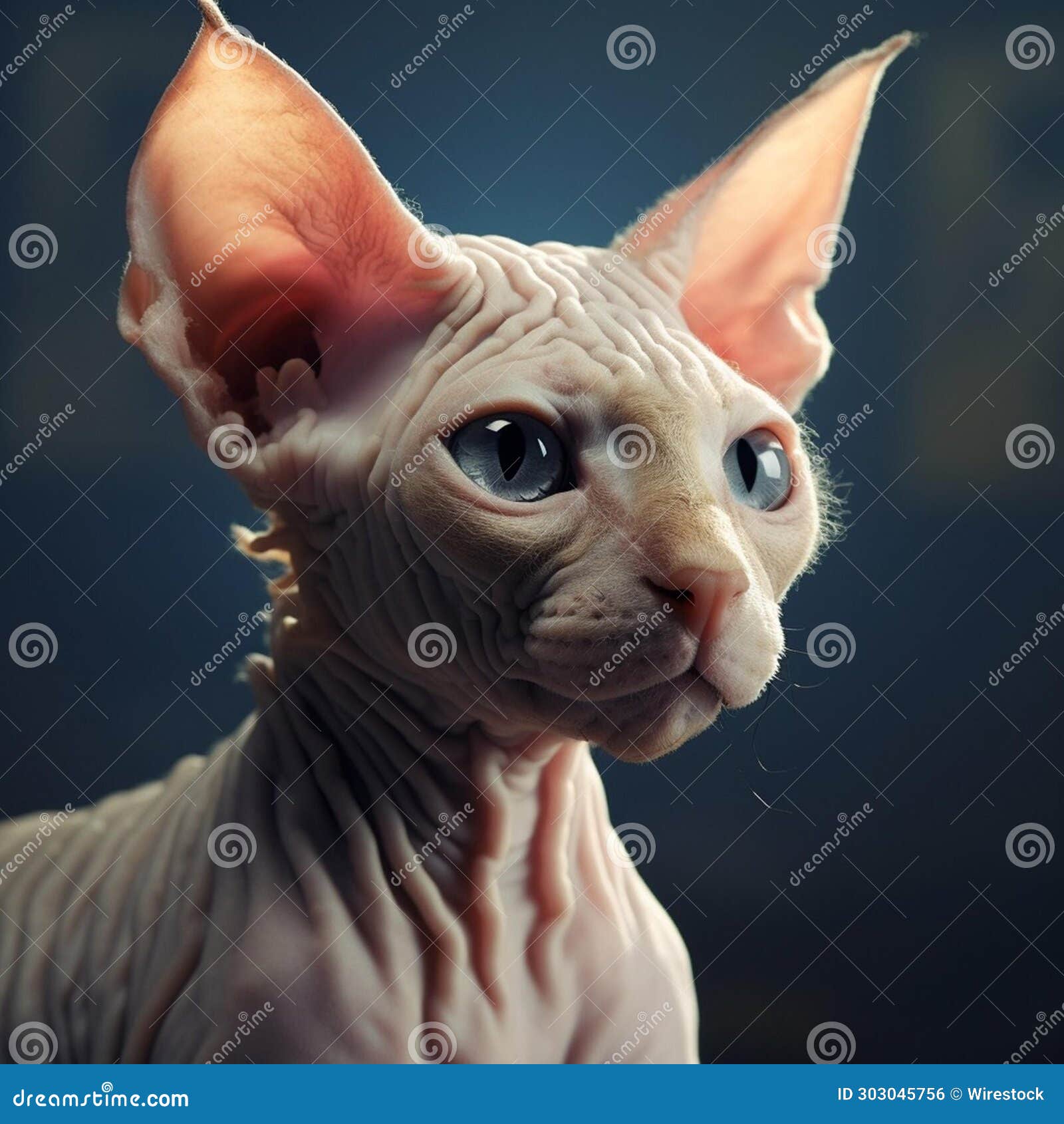 AI Generated Illustration of a Portrait of a Sphynx Cat Stock ...
