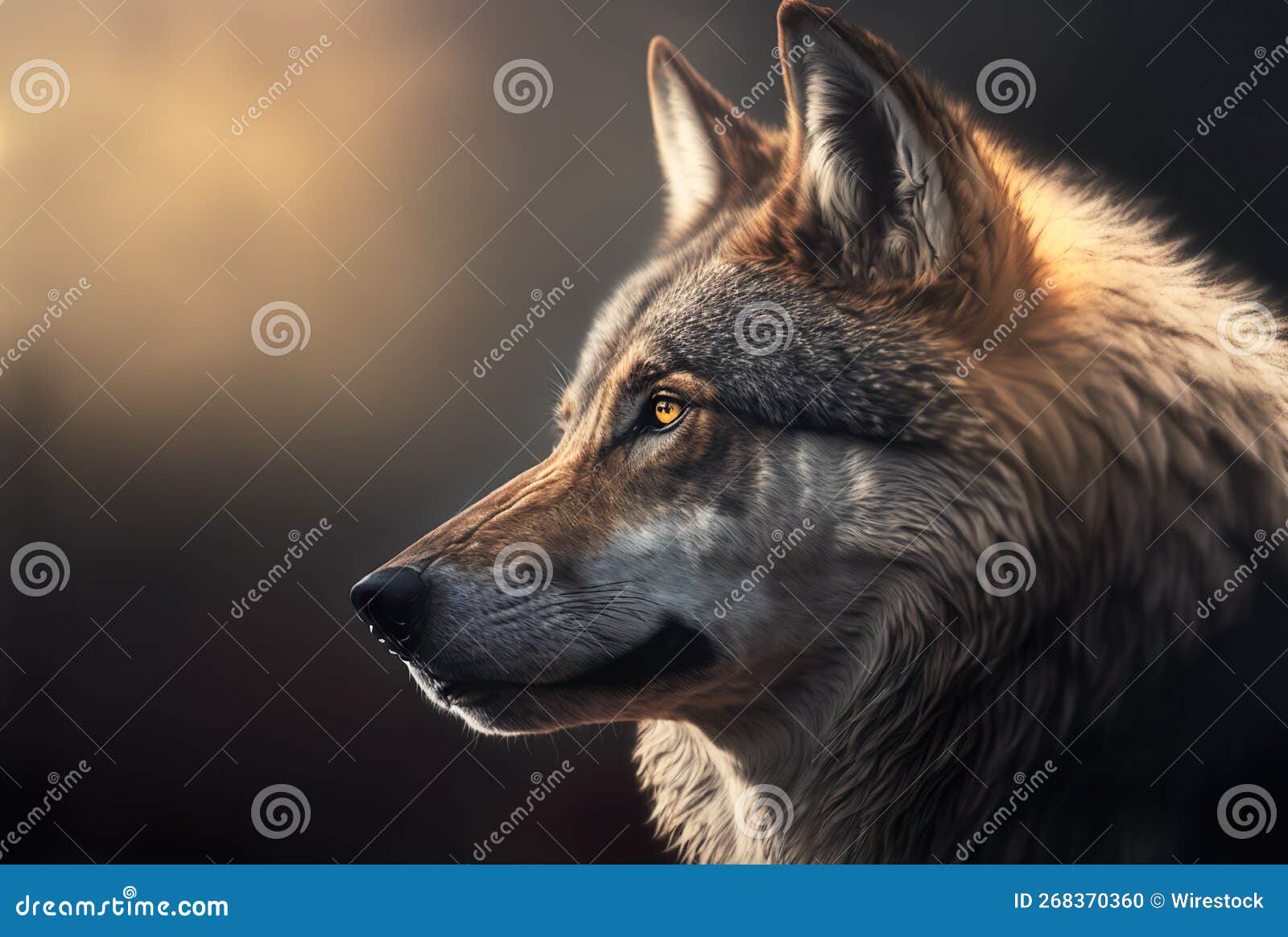 Portrait Wolf Region Wolf Canis Lupus With Ai Generated Stock ...