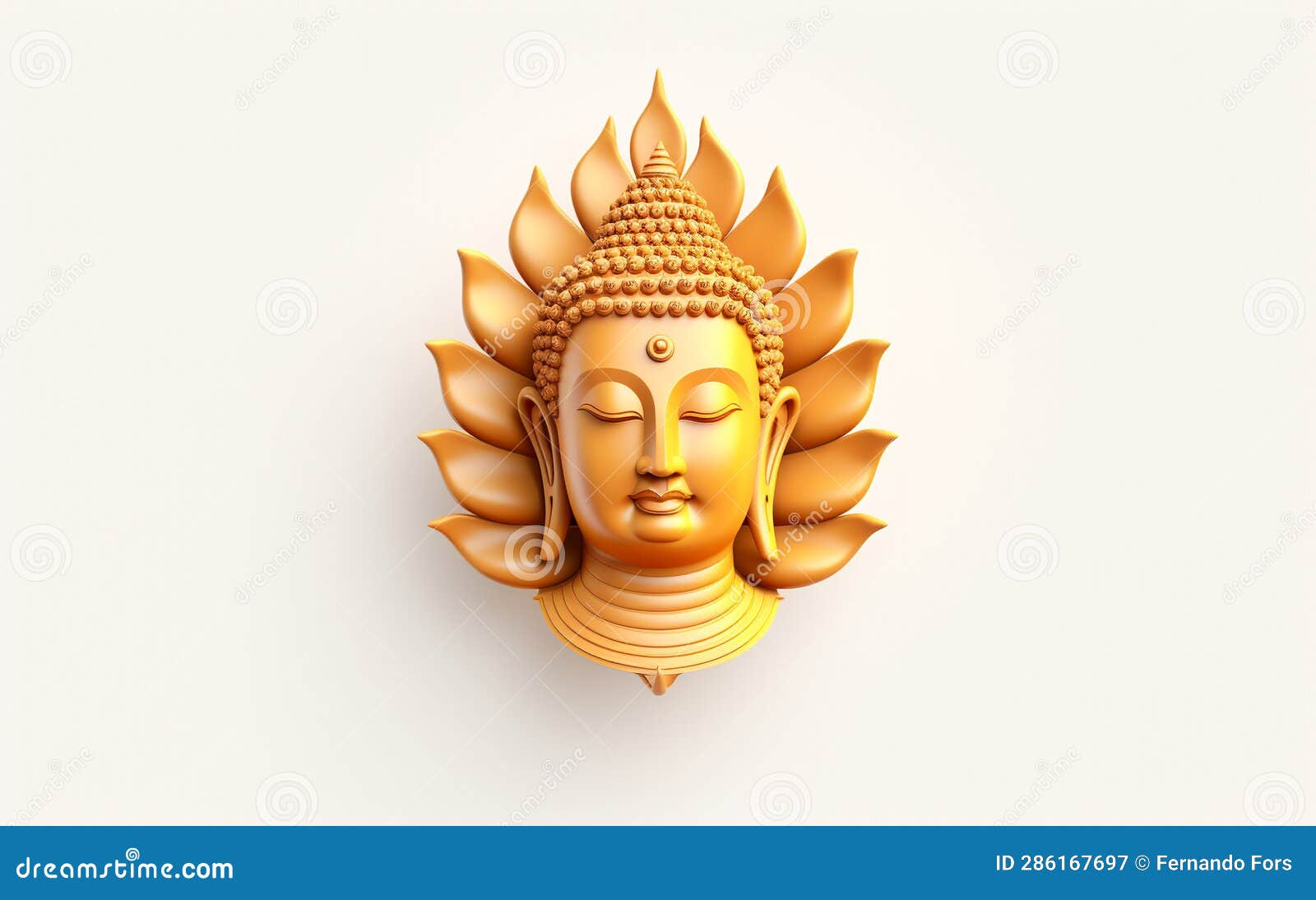 Spiritual Icon: Isolated 3D Buda Emblem Stock Image - Image of essence ...