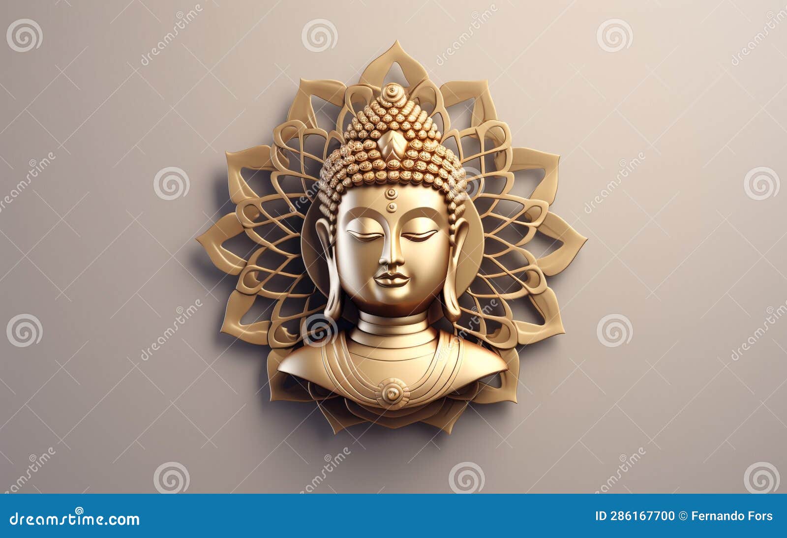 Spiritual Icon: Isolated 3D Buda Emblem Stock Illustration ...