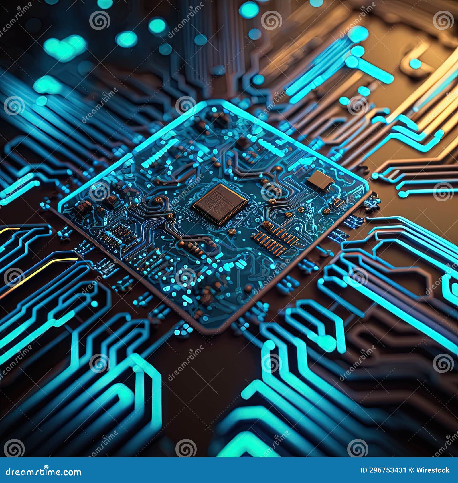 AI Generated Illustration of a Printed Circuit Board Texture Stock ...