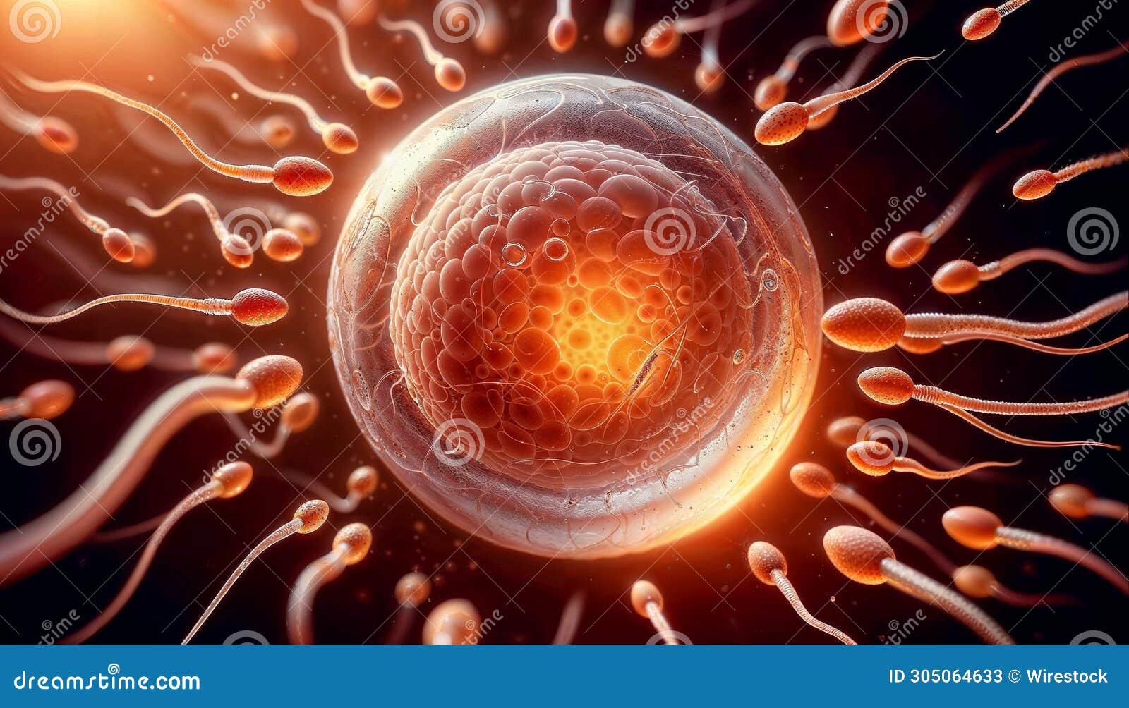 AI-generated Illustration of the Process of Fertilization with Sperm ...