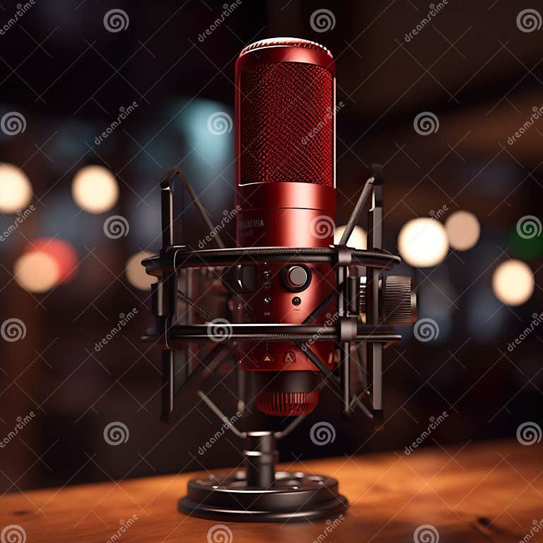 AI Generated Illustration of a Professional Studio Microphone in a ...