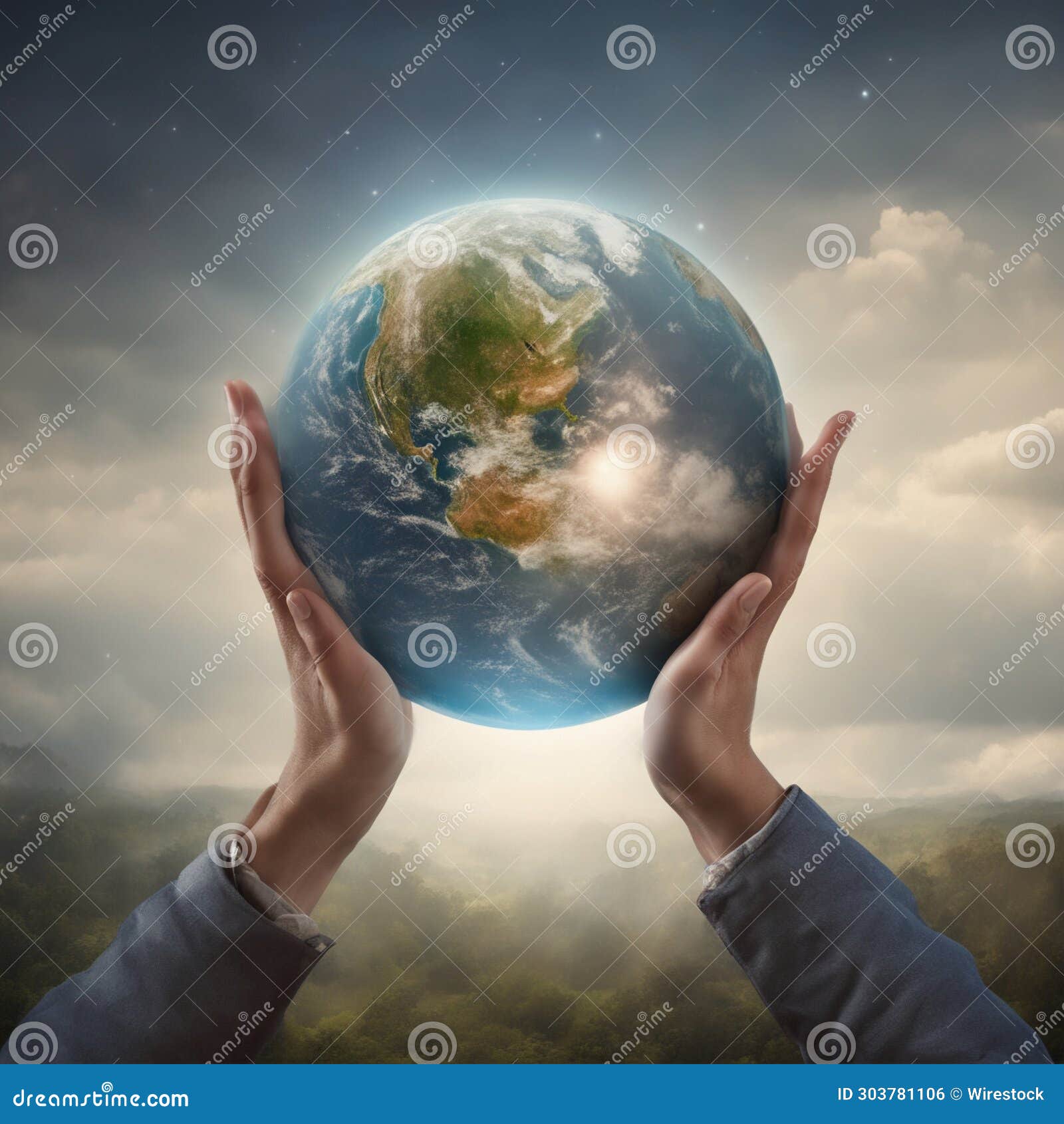 The world in your hands stock illustration. Illustration of strength ...