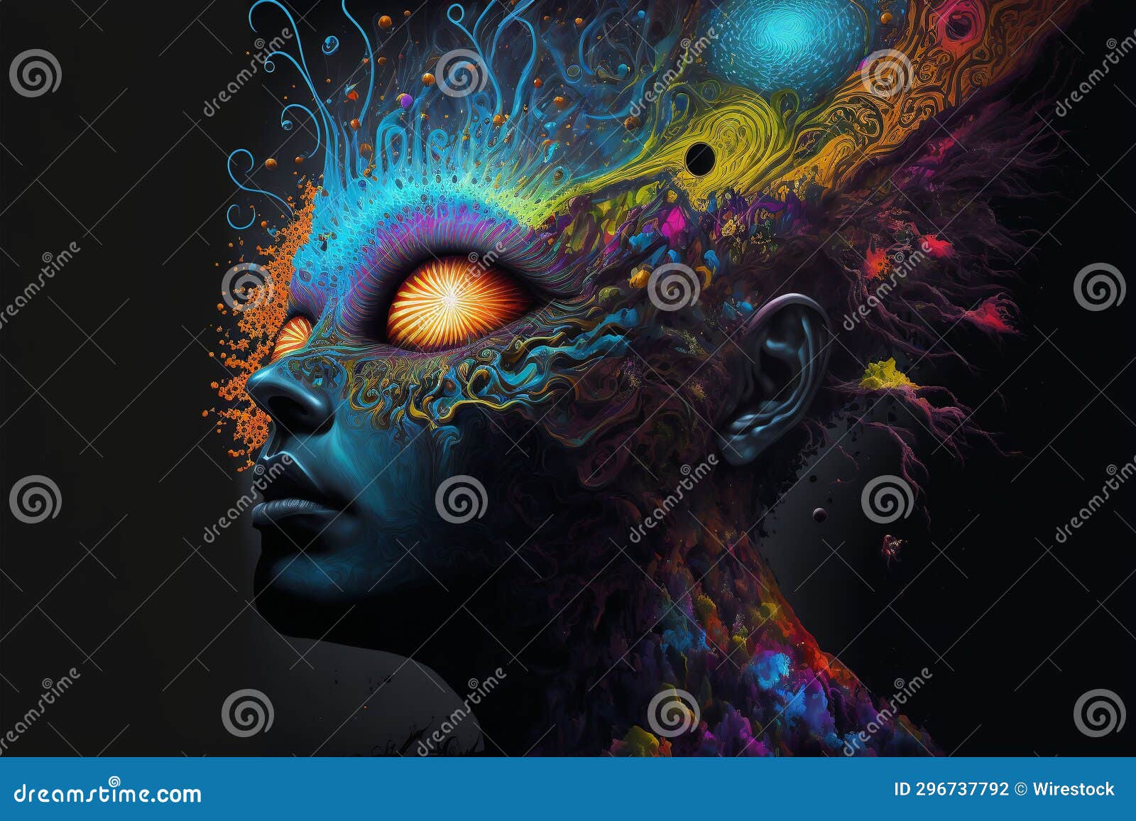 AI Generated Illustration of Psychedelic Entity Stock Illustration ...