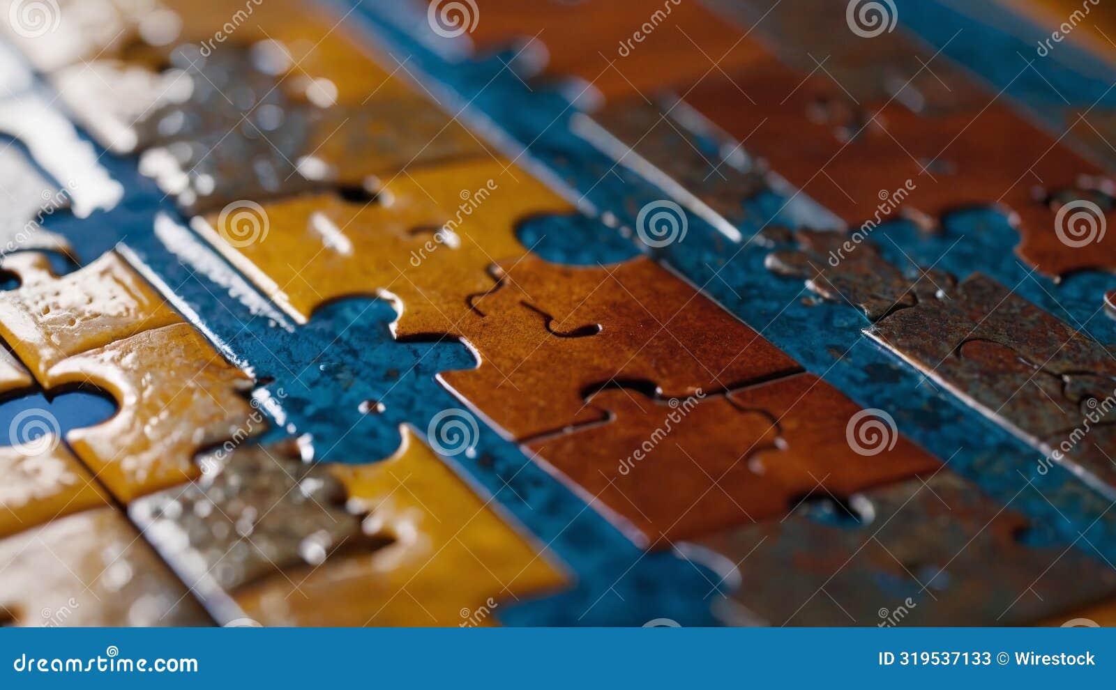 AI Generated Illustration of Puzzle Pieces Aligned in Rows Stock ...