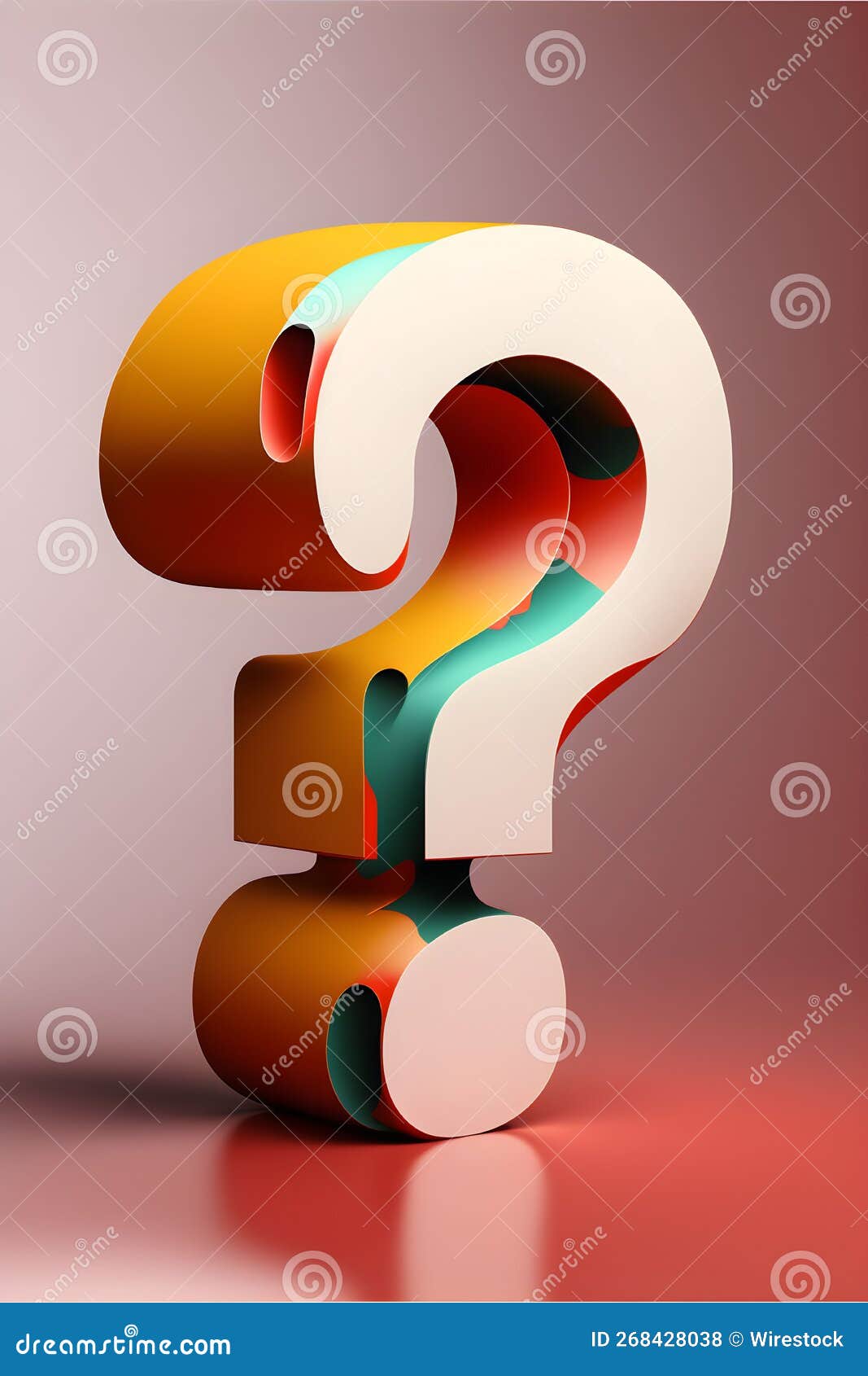 AI Generated Illustration of a Question Mark on a Pink Background Stock ...