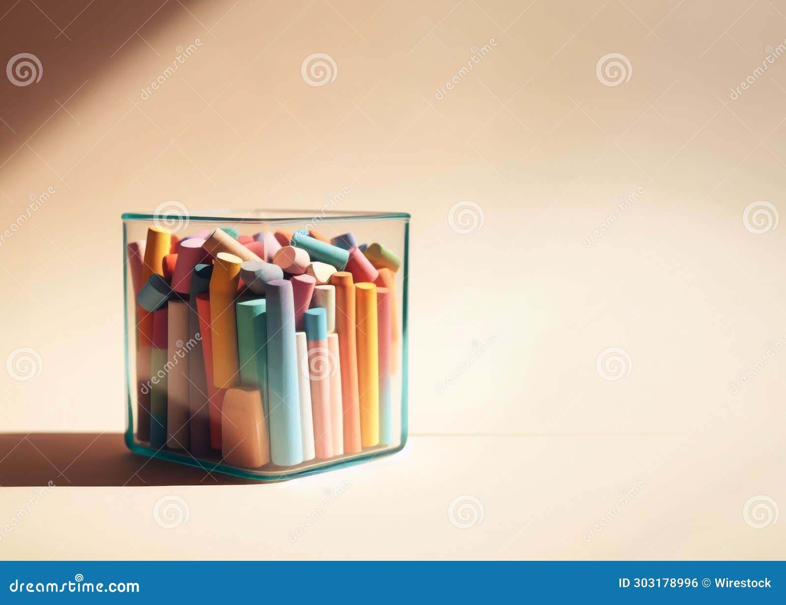 AI Generated Illustration of a Rectangular Clear Box with Brightly ...