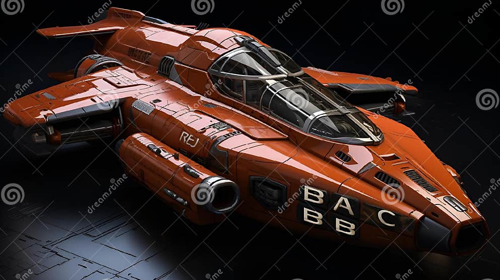 AI Generated Illustration of a Red Spaceship on a Solid Background ...