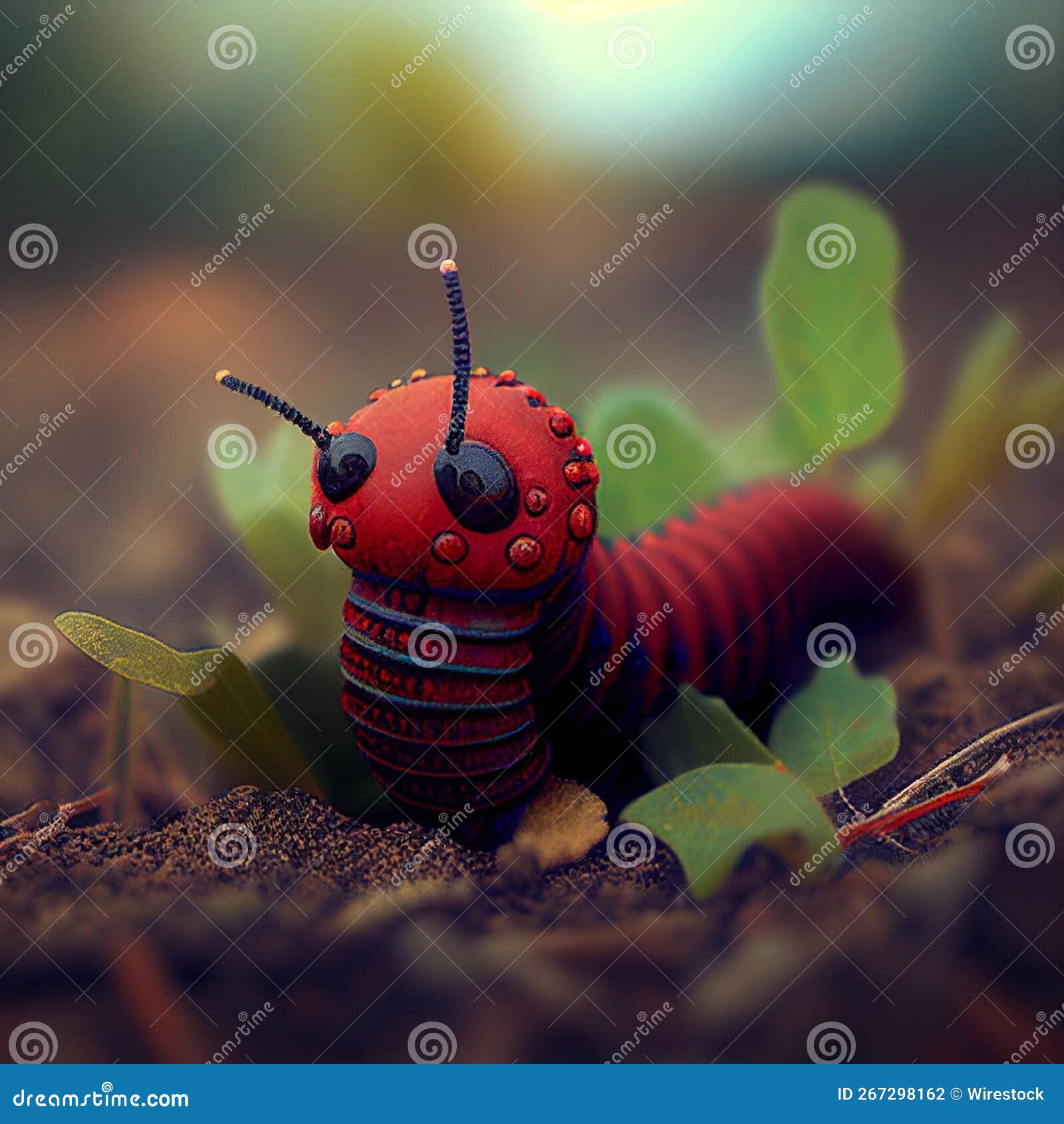 AI Generated Illustration of a Red Worm Stock Illustration ...