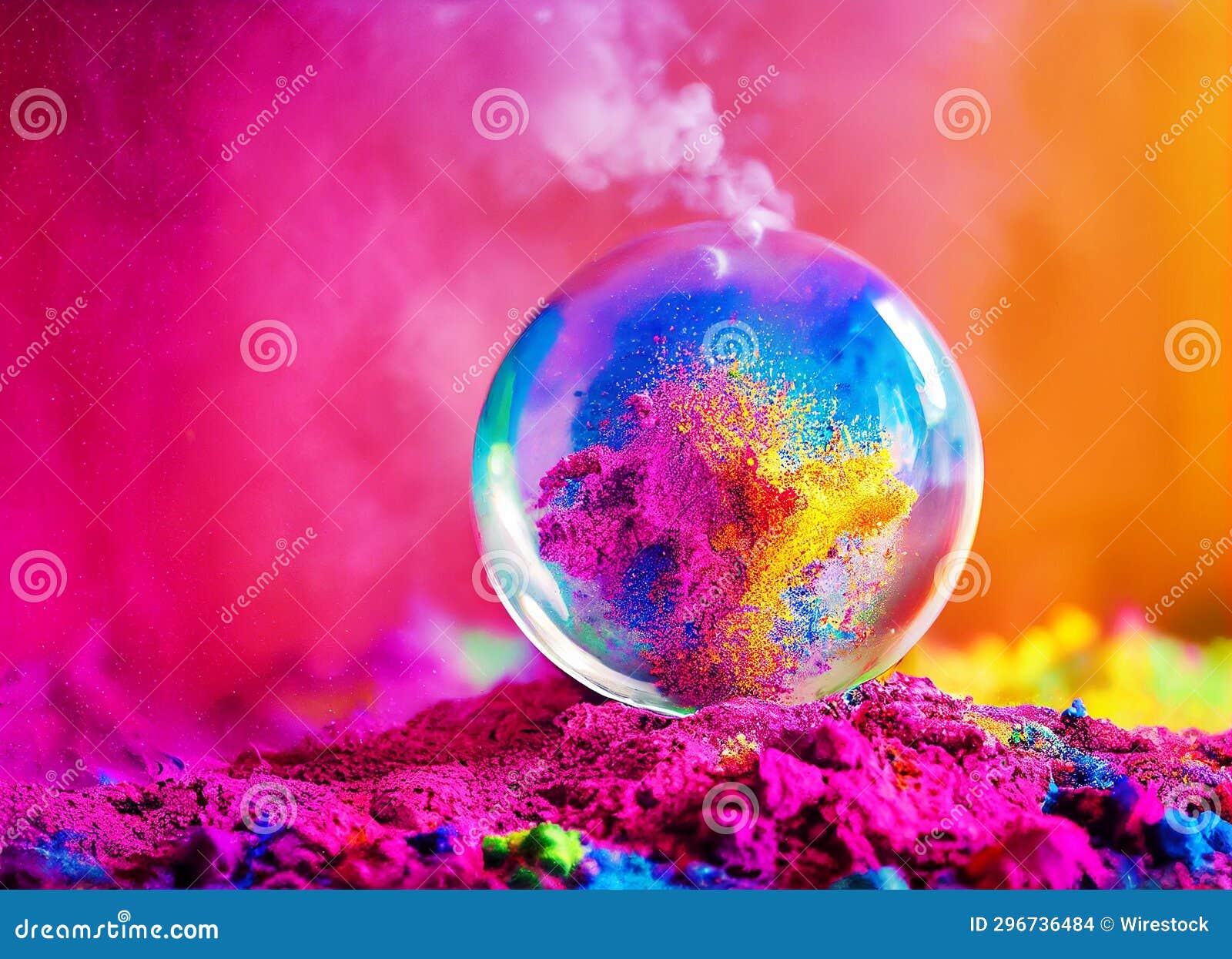 AI Generated Illustration of a Reflective Glass Ball Surrounded by ...